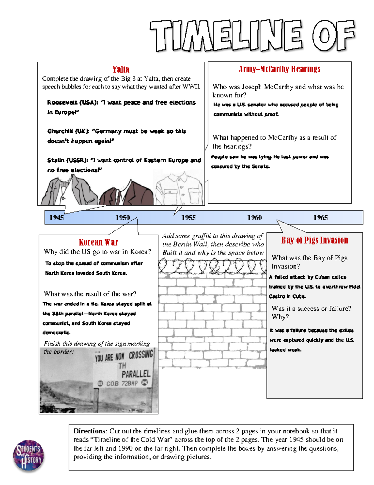 Cold War Timeline Activities: Yalta, Korea, McCarthyism & More - Studocu