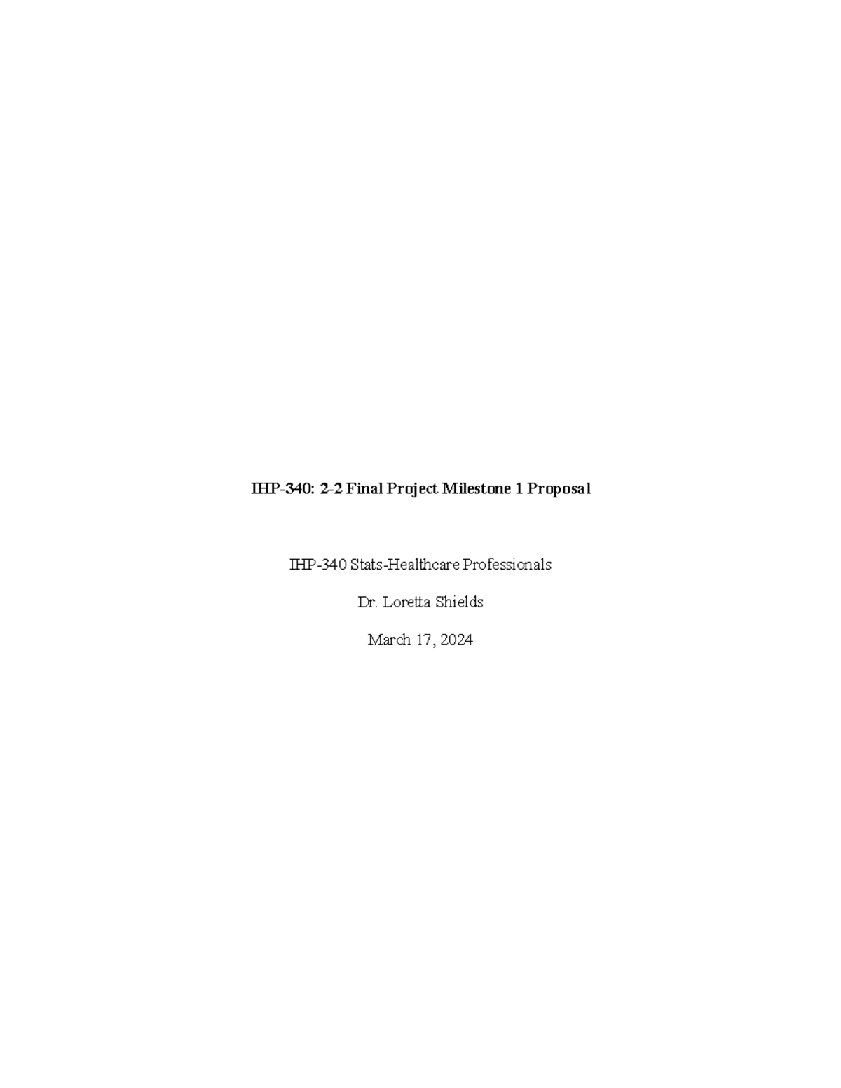 IHP-340 2-2 Final Project Milestone 1: Scribe Impact Proposal - Studocu