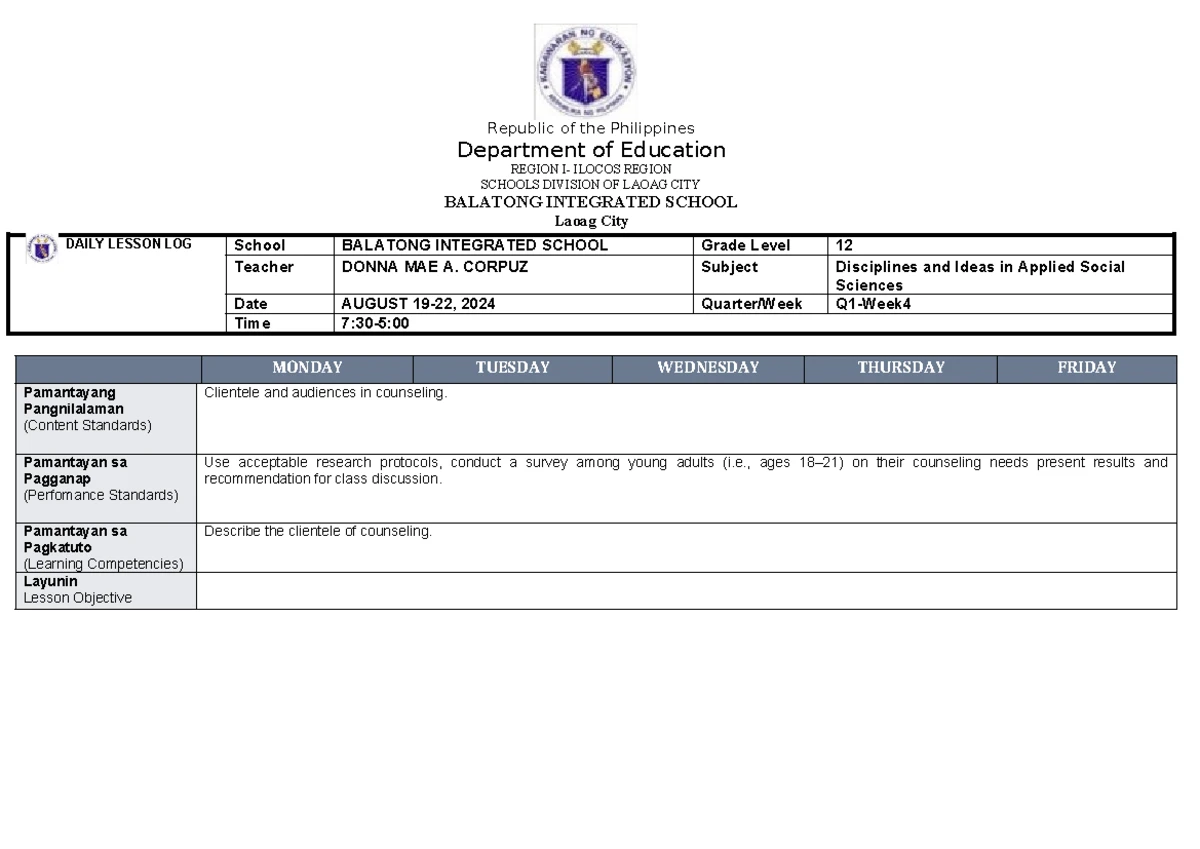 DLP SHS - Detailed Lesson Plan on Communication Media Channels - Studocu