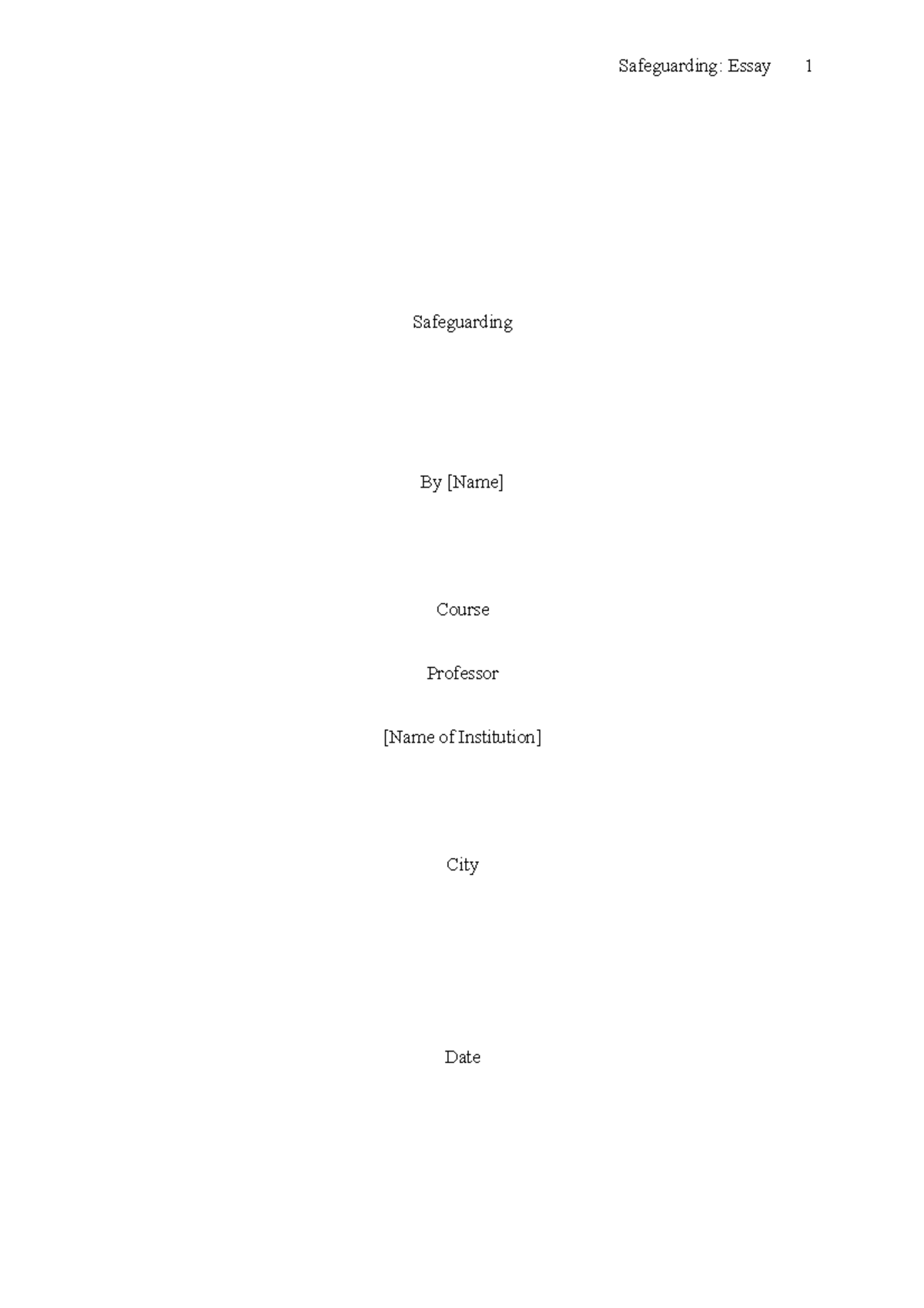 Essay on Safeguarding Issues in Child Protection (Course Code) - Studocu