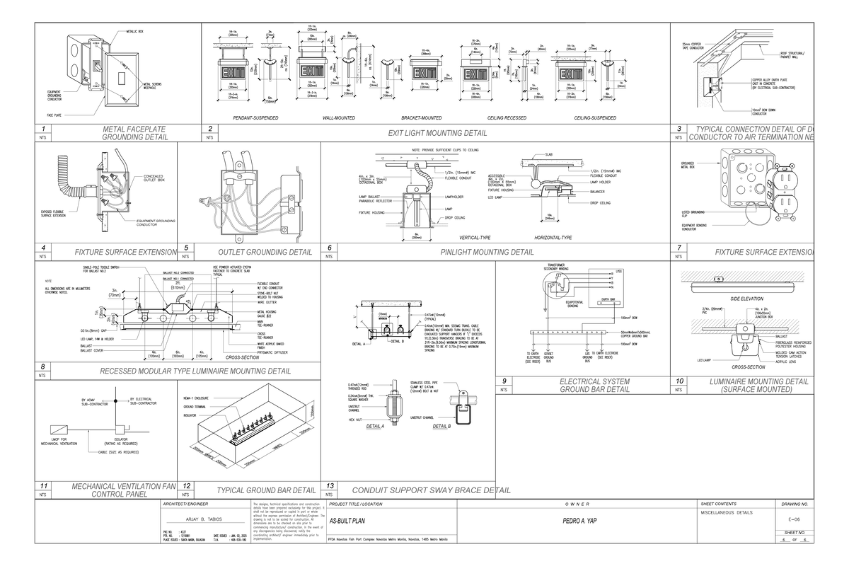 E-06: Electrical Plans - Mounting & Grounding Details - Studocu