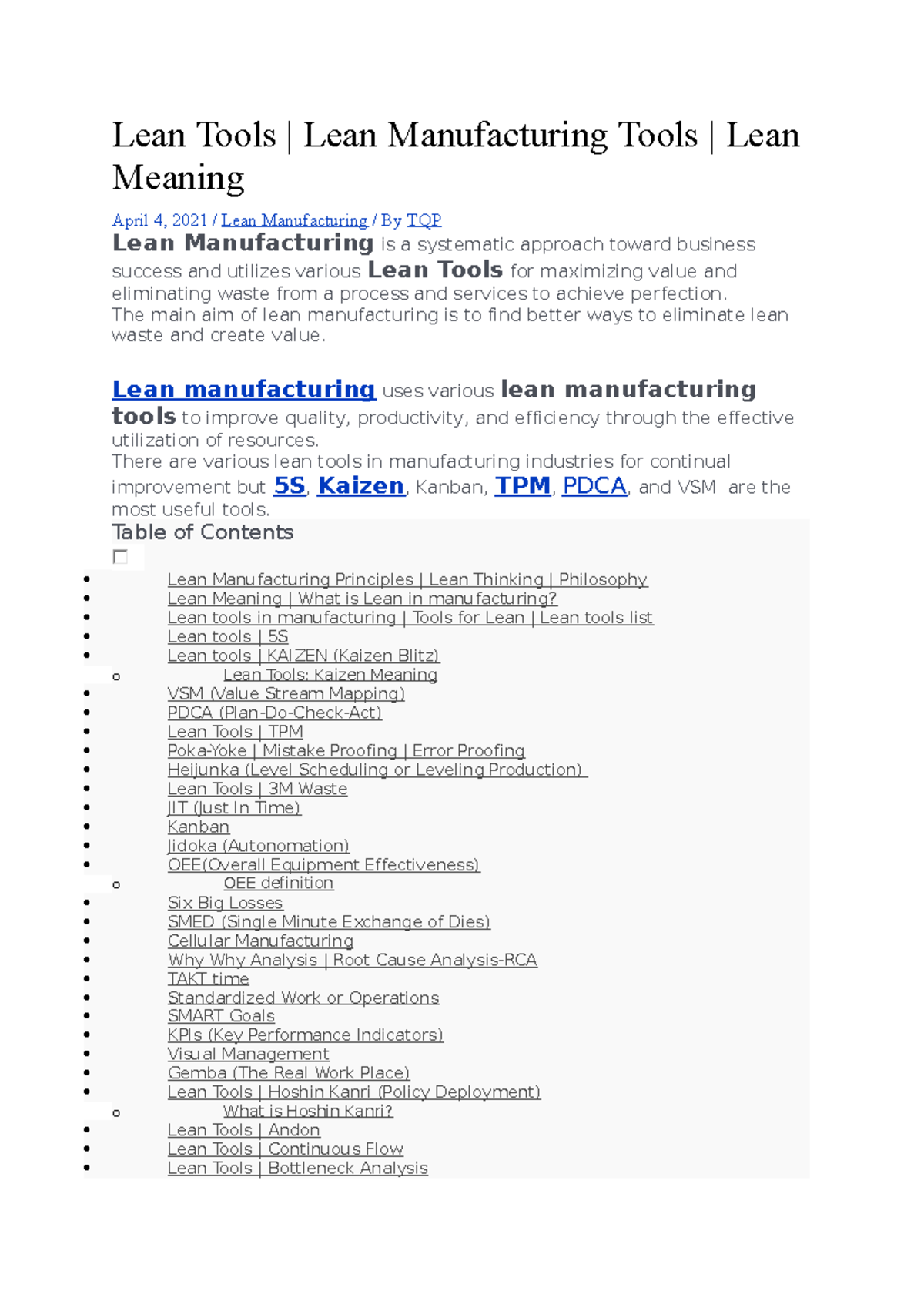 LEAN 2 - Essential Lean Manufacturing Tools and Principles Explained ...