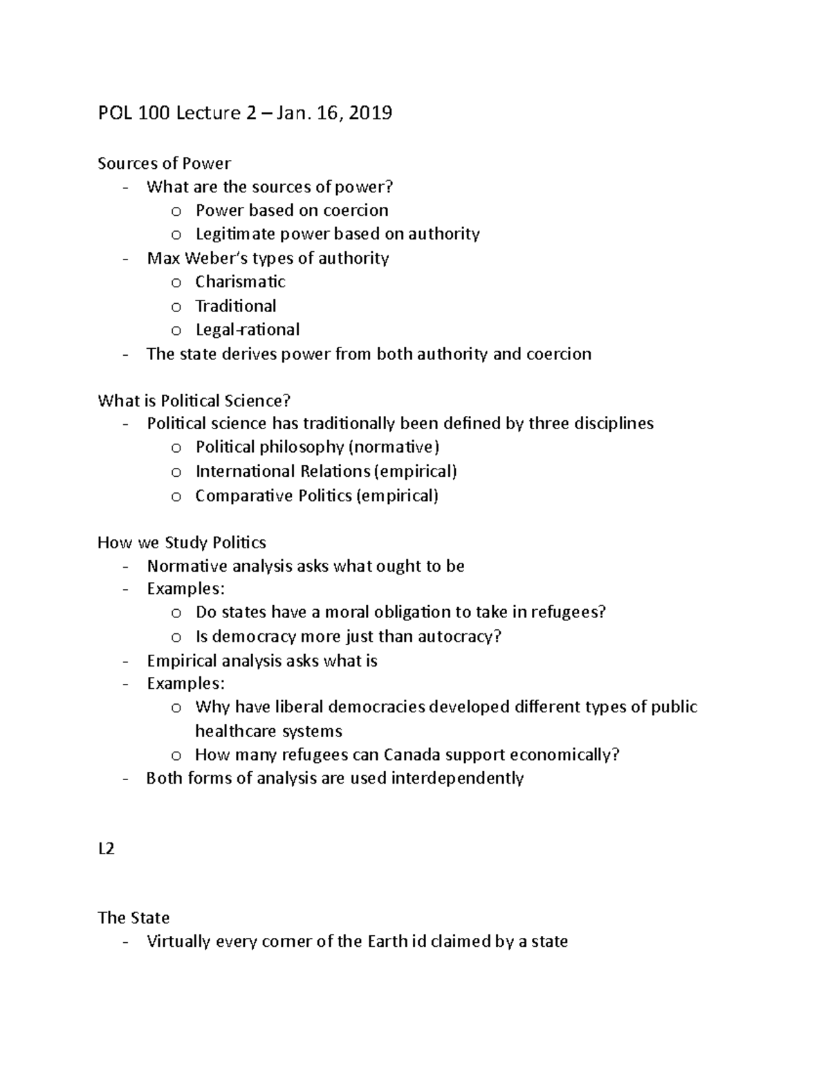 Sources of Power in Political Science - Studocu