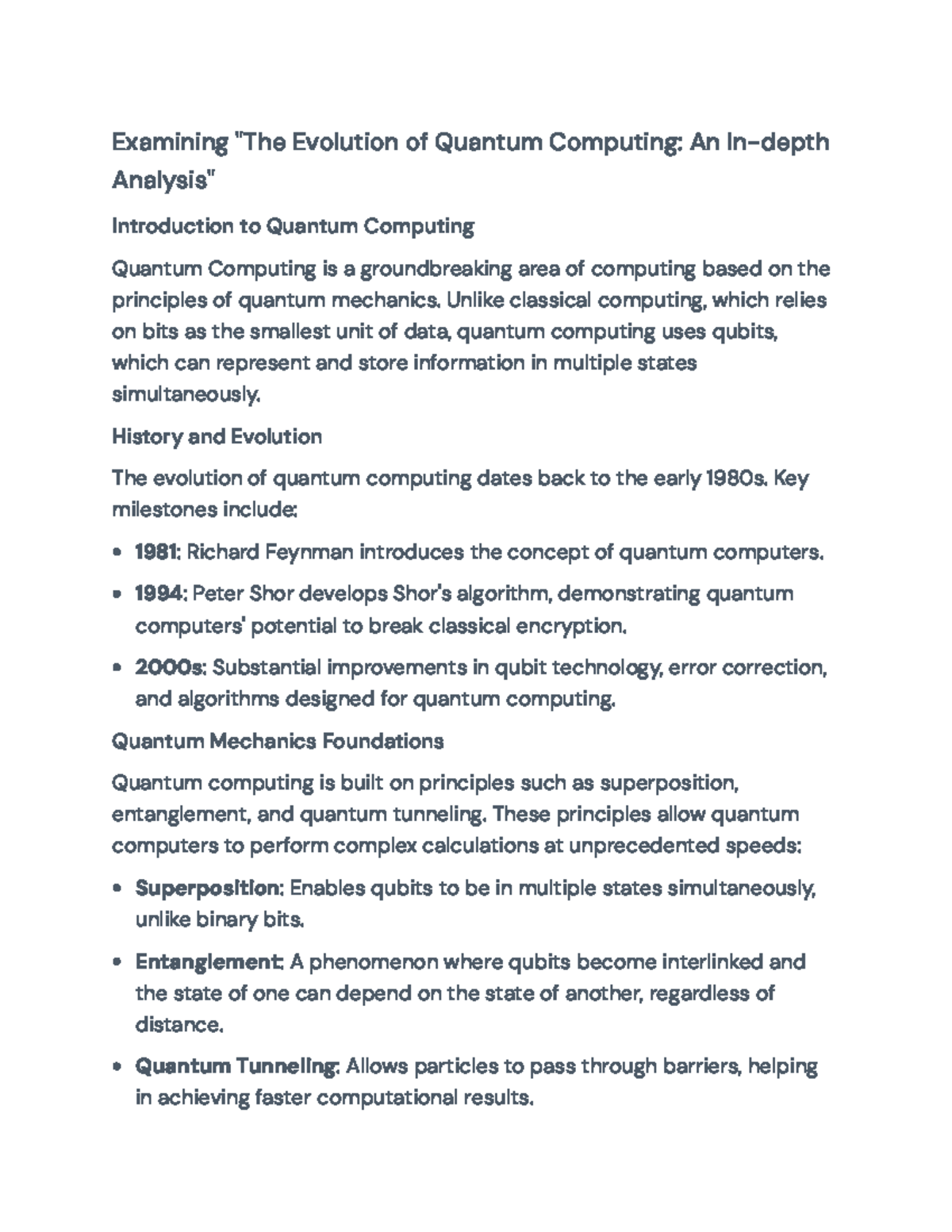Evolution of Quantum Computing: Key Milestones & Future Challenges ...