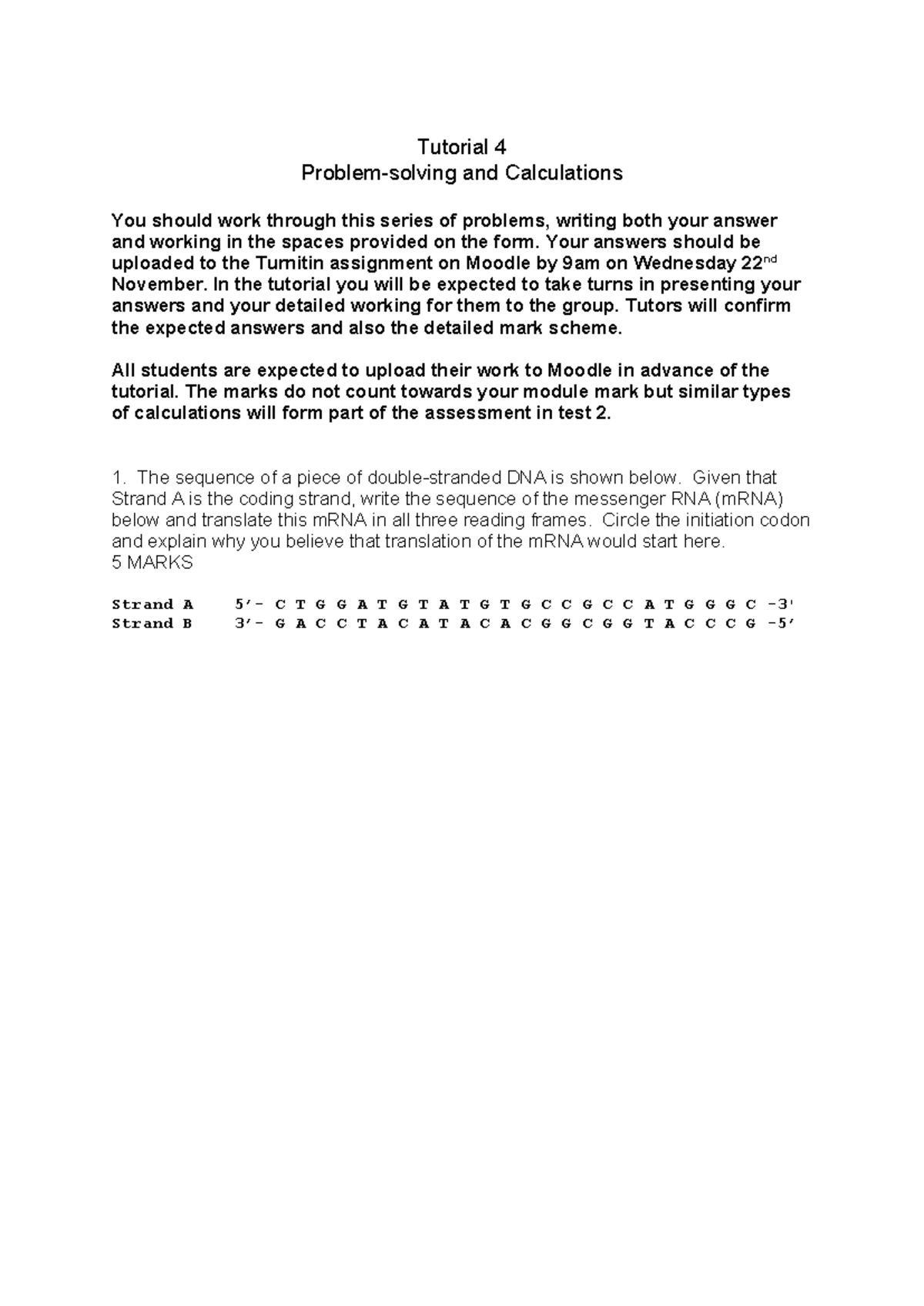 Tutorial 4 calculations - Tutorial 4 Problem-solving and Calculations ...