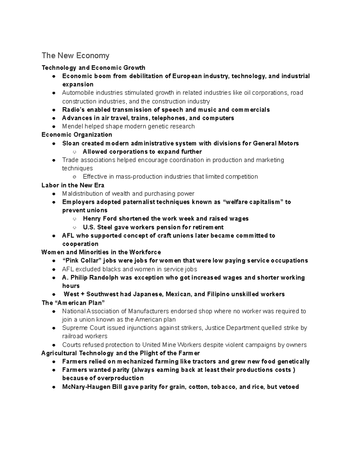 APUSH Chapter 22: The New Economy and Cultural Shifts Analysis - Studocu