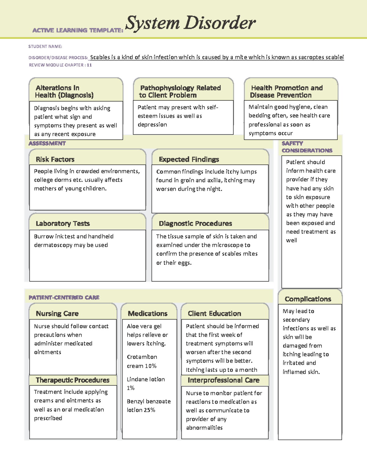 Scabies ATI System Disorder: Diagnosis, Treatment & Nurse Guidelines ...