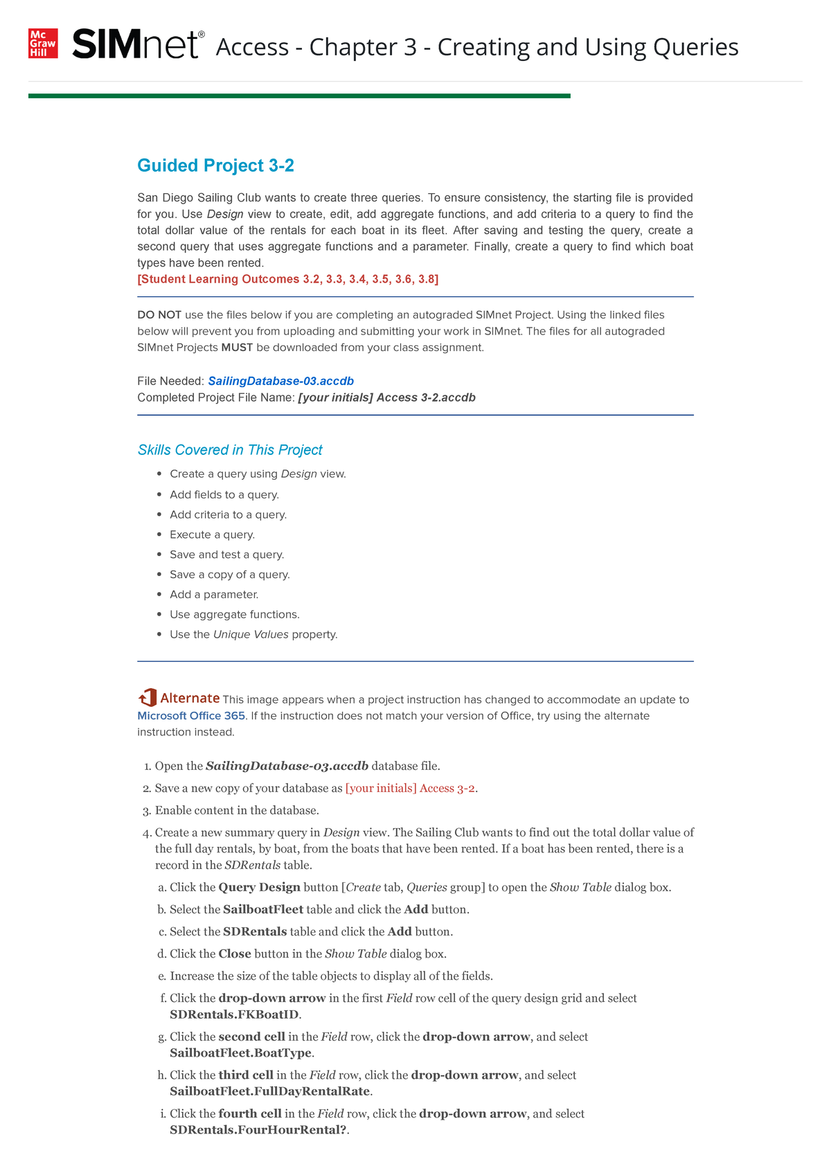 Access Chapter 3- Independent Project 3-2 - Access - Chapter 3 - Creating and Using Queries ...