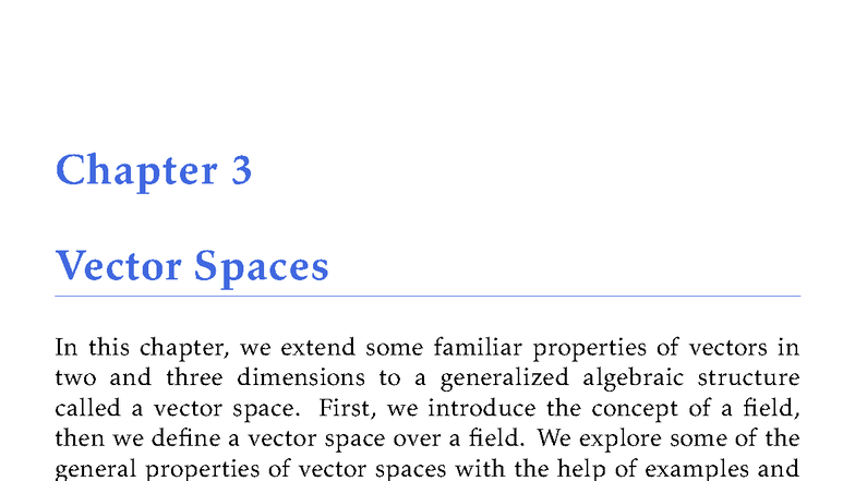 MATH 2410 Chapter 3 - Lecture notes - Chapter 3 Vector Spaces In this ...