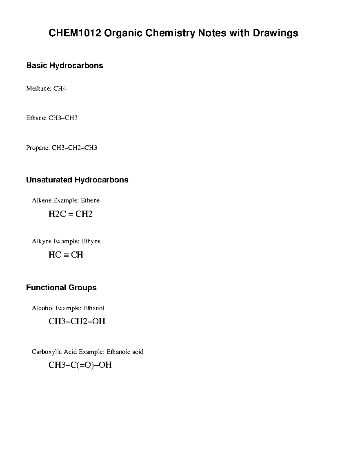CHEM1012 Notes With Drawings - CHEM1012A - CHEM1012 Organic Chemistry ...