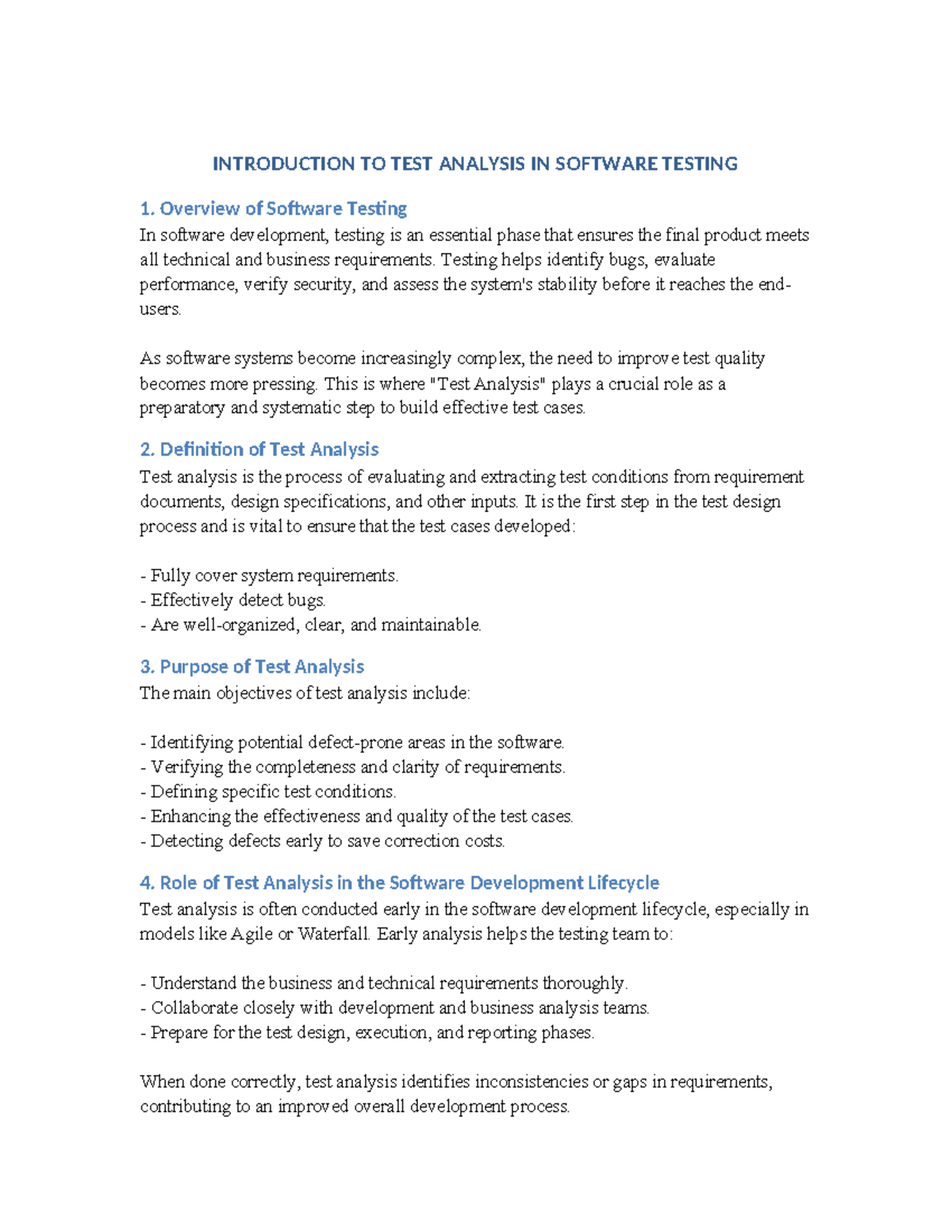 Test Analysis Introduction English - INTRODUCTION TO TEST ANALYSIS IN ...