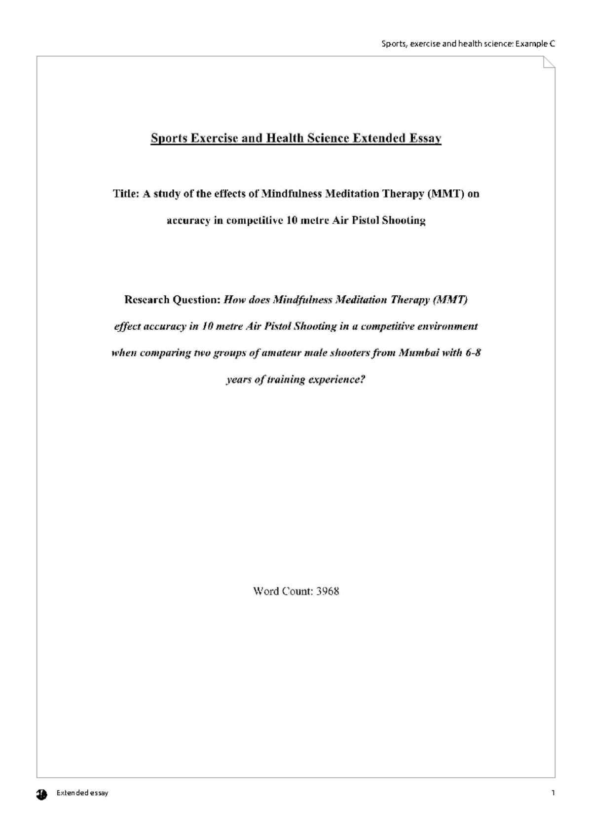 Student Work in Sports Exercise & Health Science: Key Insights - Studocu