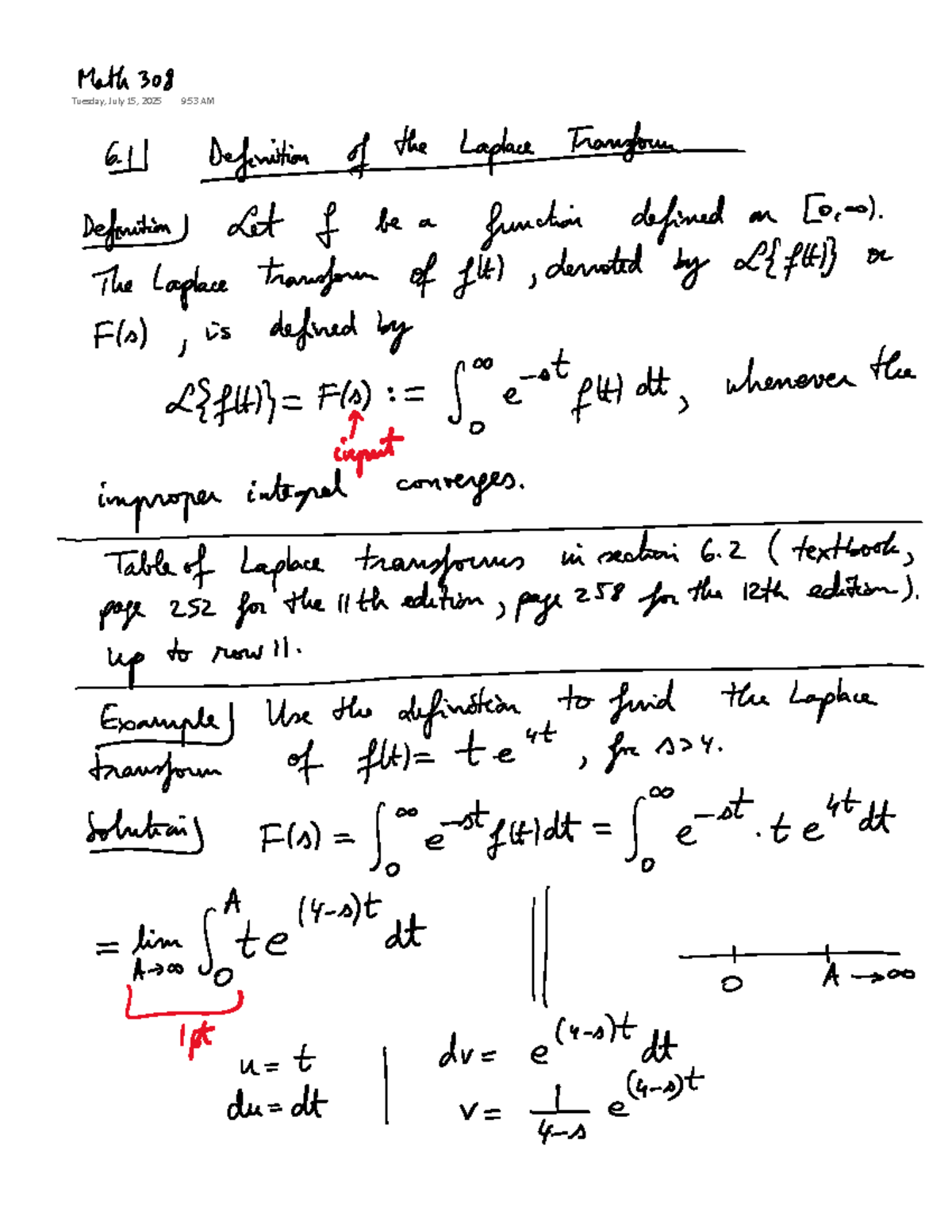 Math 308 Lecture 9 - Differential Equations Notes - Studocu