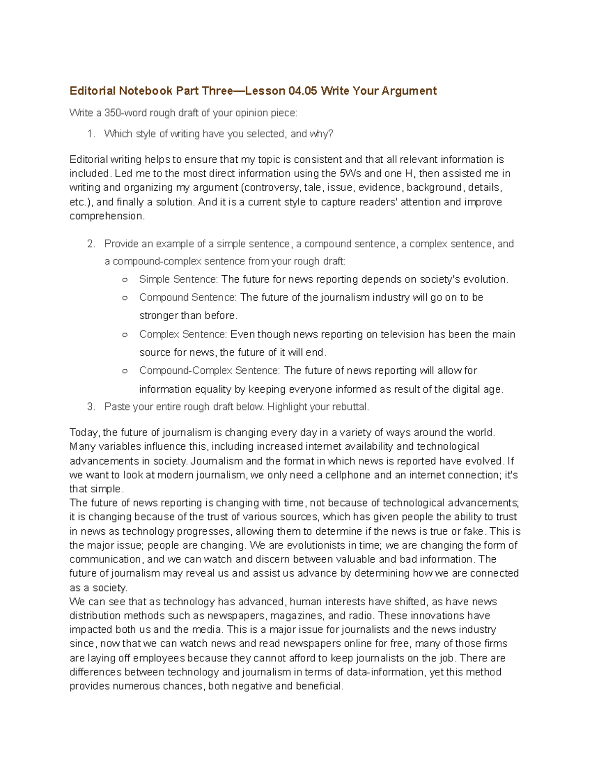 04.05 Editorial Notebook: Drafting Your Argument on Journalism's Future ...