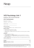 Psychology- Unit 1 - Grade: 11 - Victorian Certificate of Education ...