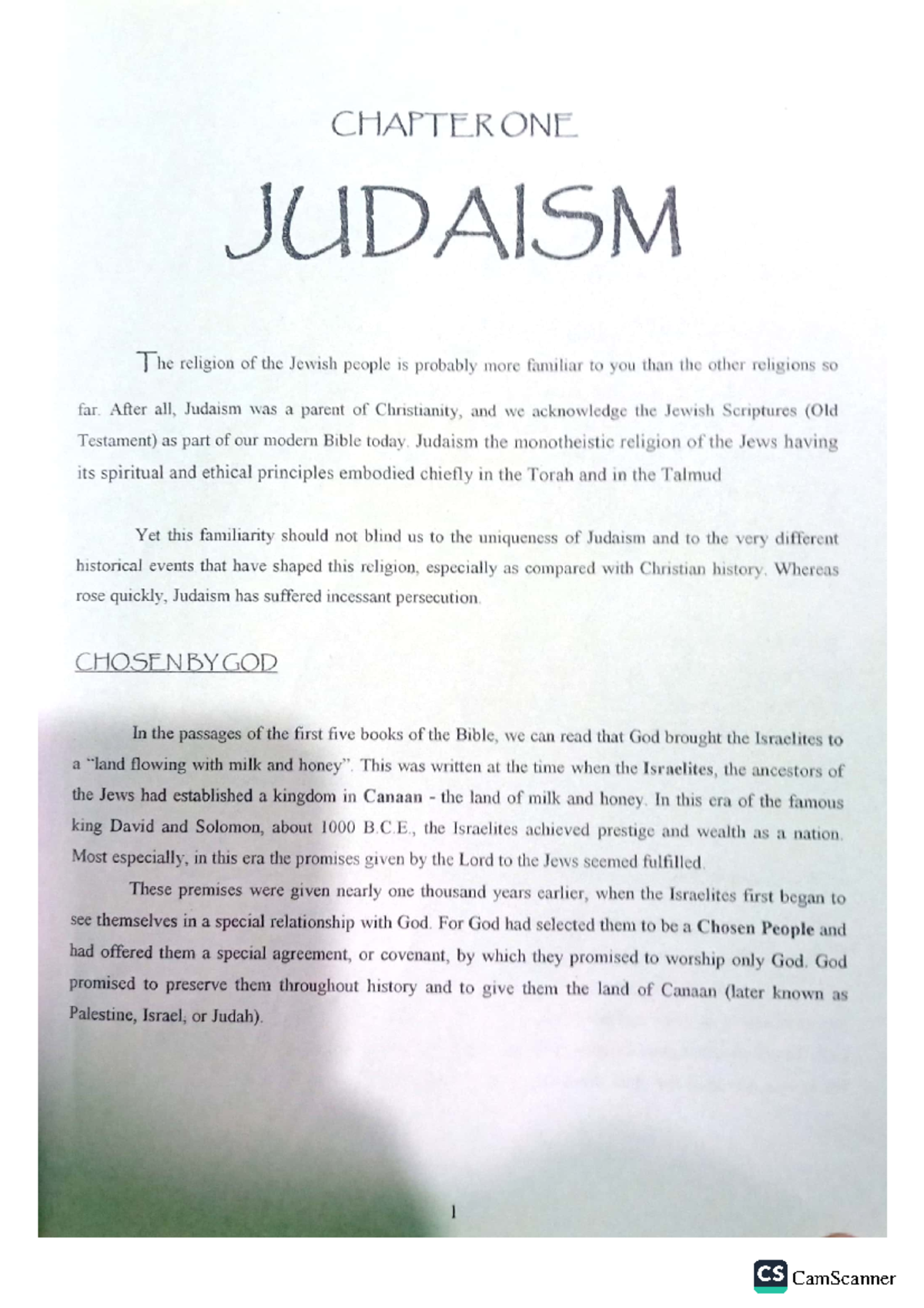 CT5 WMR Chapter 1 - Judaism Lecture Notes and Key Concepts - Studocu