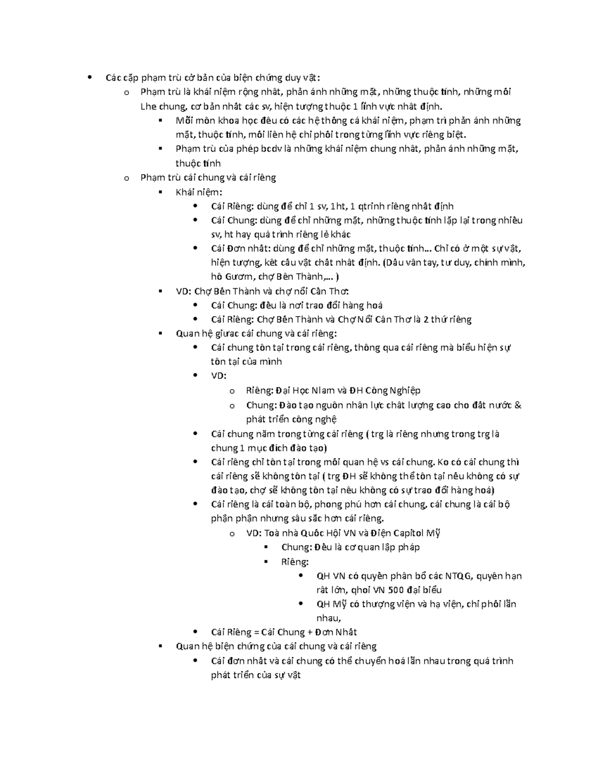 Note-Các cặp phạm trù cở bản của biện chứng duy vật - Các c p ph m trù c b n c a bi n ch ng duy ...