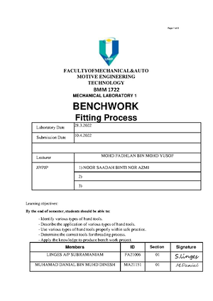 Workshop Practice Notes - WORKSHOP TECHNOLOGY HANDOUT TOPIC ONE ...