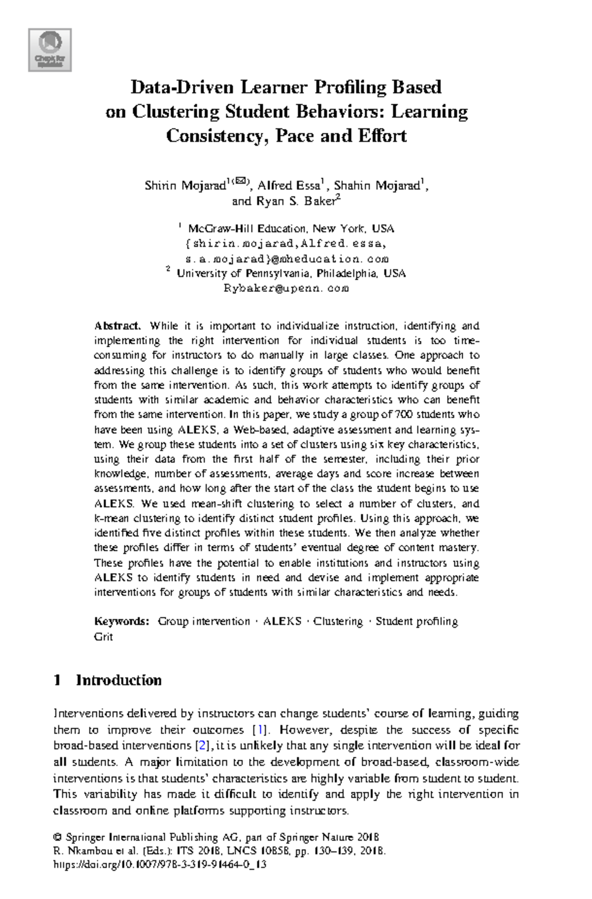 Mojarad 2018 - Data-Driven Learner Profiling Based on Clustering ...