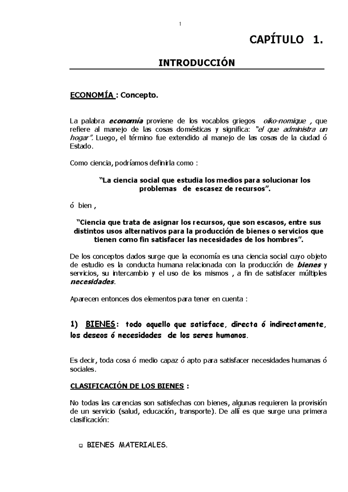 Clase 1 Intro. Eco I - Introducción a la Economía I 1er Semestre 2025 ...