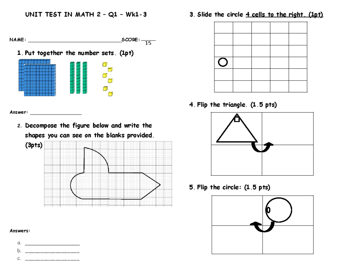 UNIT TEST MATH 2 Q1 - Assessment Test Preparation - Studocu