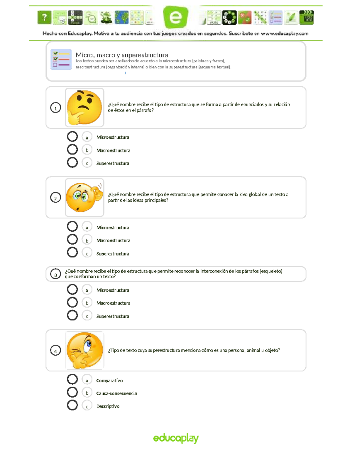 Actividad sobre Micro, Macro y Superestructura en Textos - Studocu