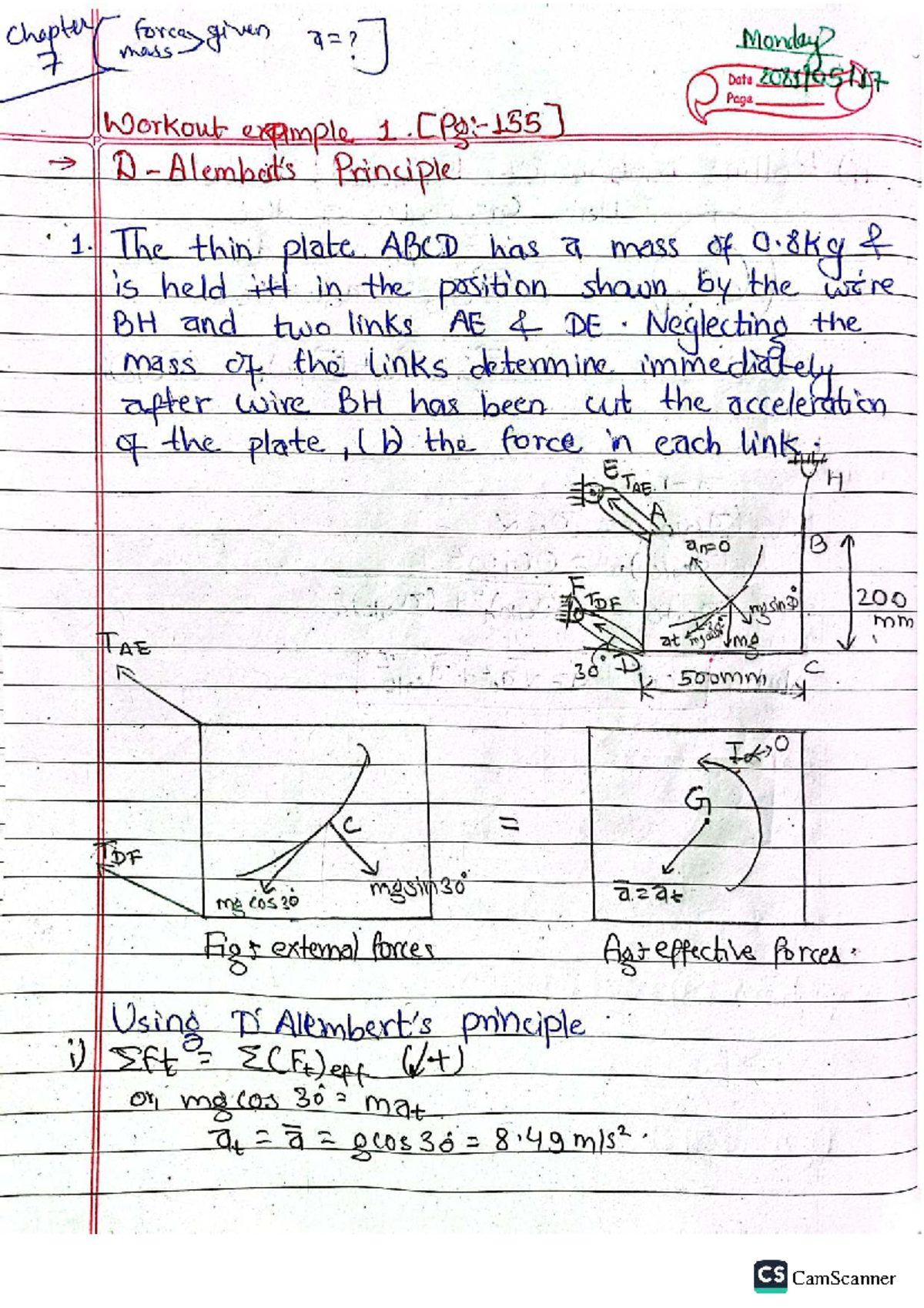 Chapter 7: Dynamics of Mass Forces - Applied Mechanics (ENGR 101) - Studocu