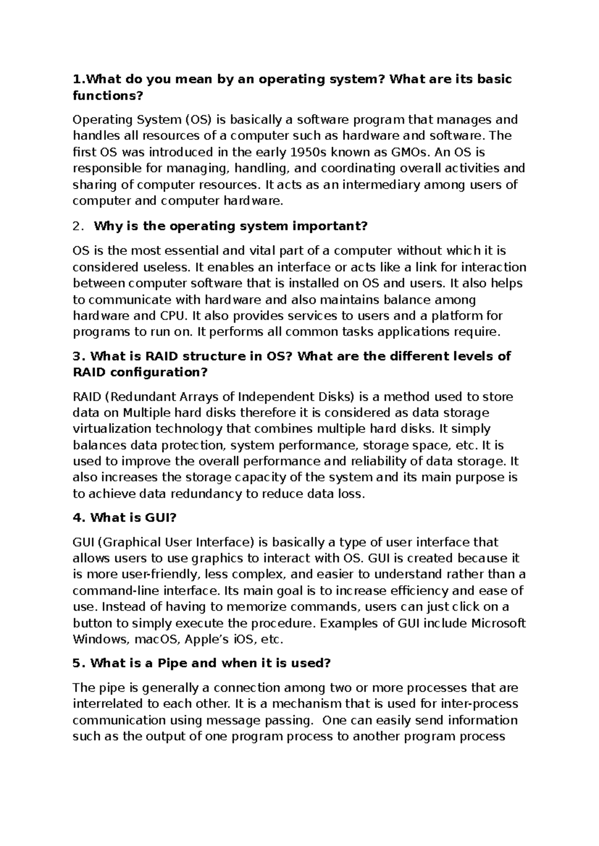 OS 101: Essential Lecture Notes for End Term Exam - Studocu