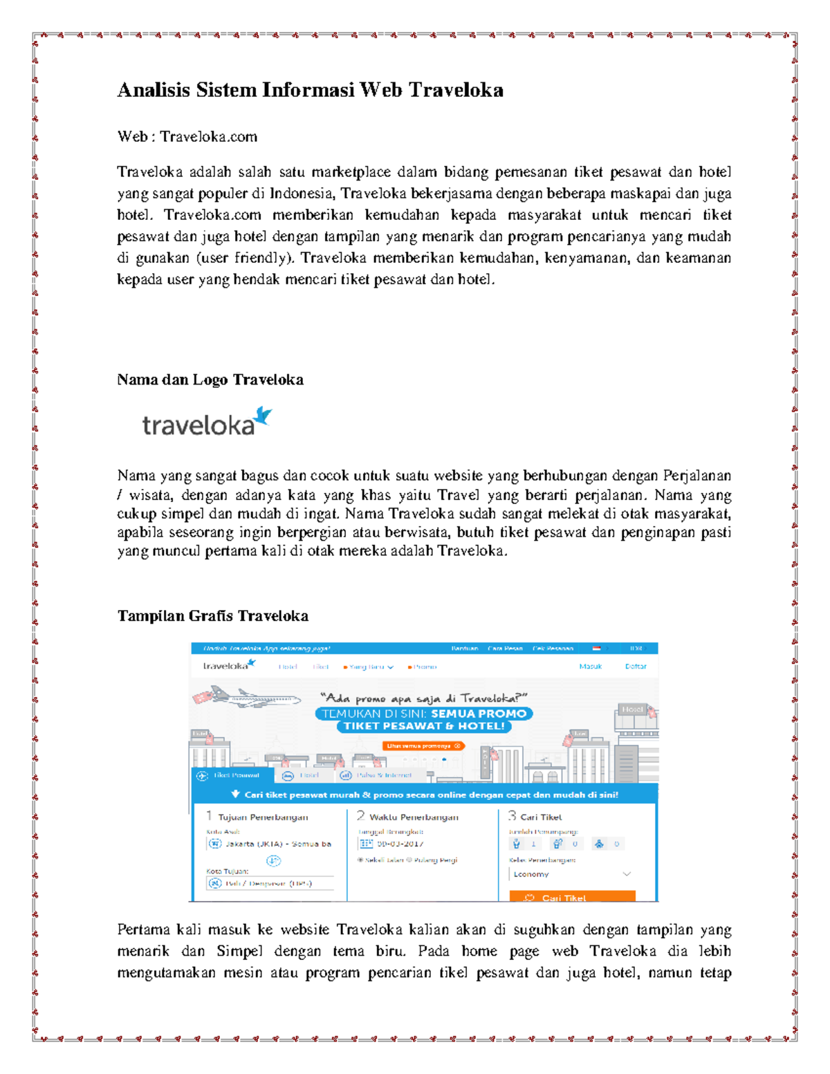 Analisis Sistem Informasi Web Traveloka (4SKS) - Studocu