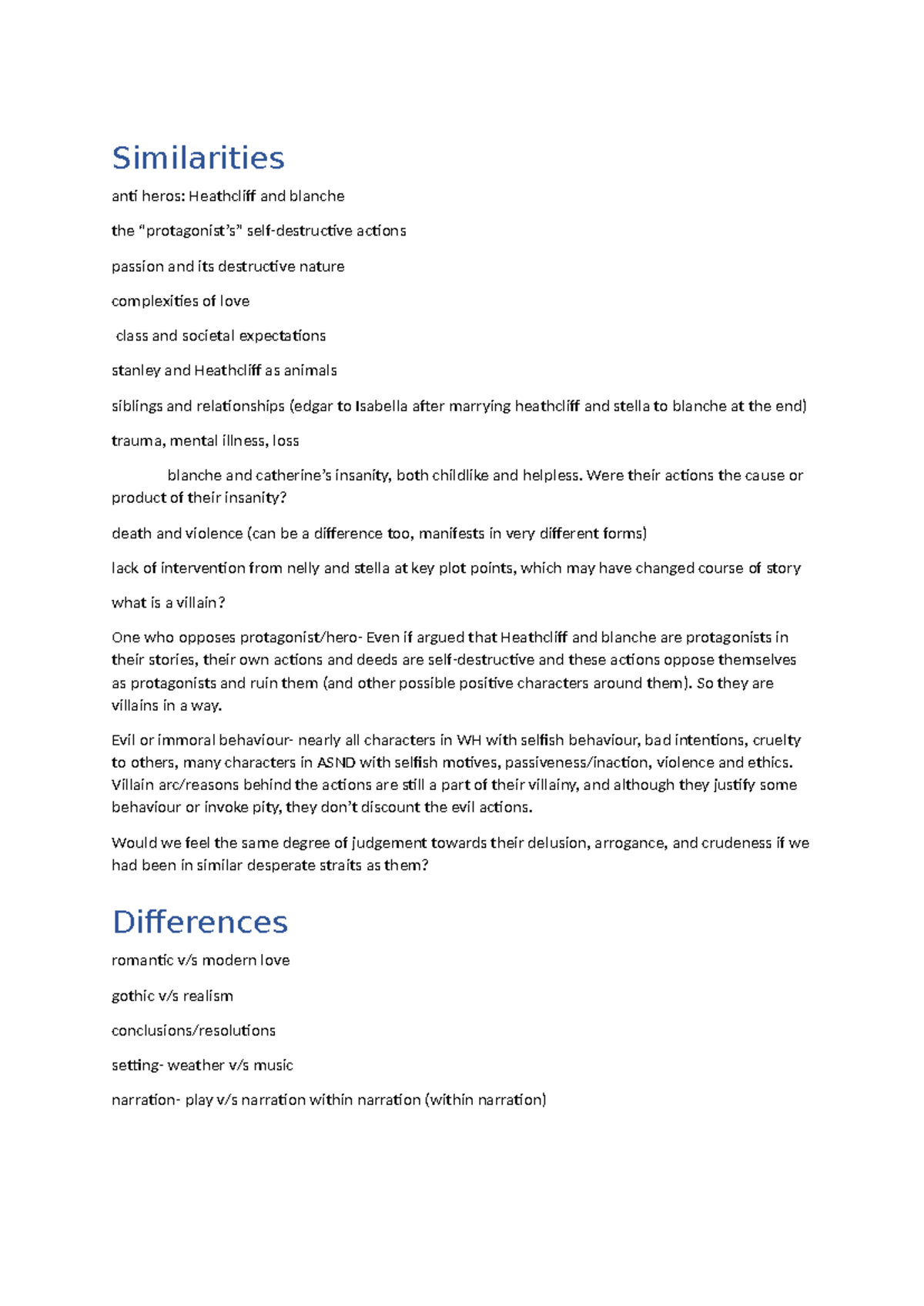 Comparative Analysis of Desire and Destruction in ASND and WH (ENG 101 ...