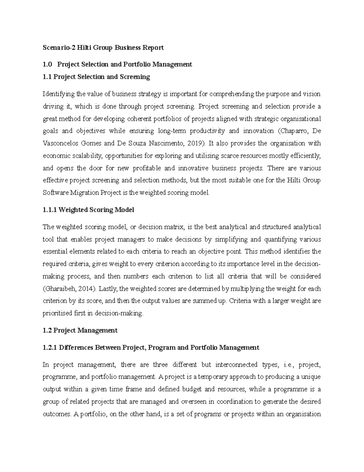 Hilti Group Consultancy Report: Project Selection & Management Analysis ...