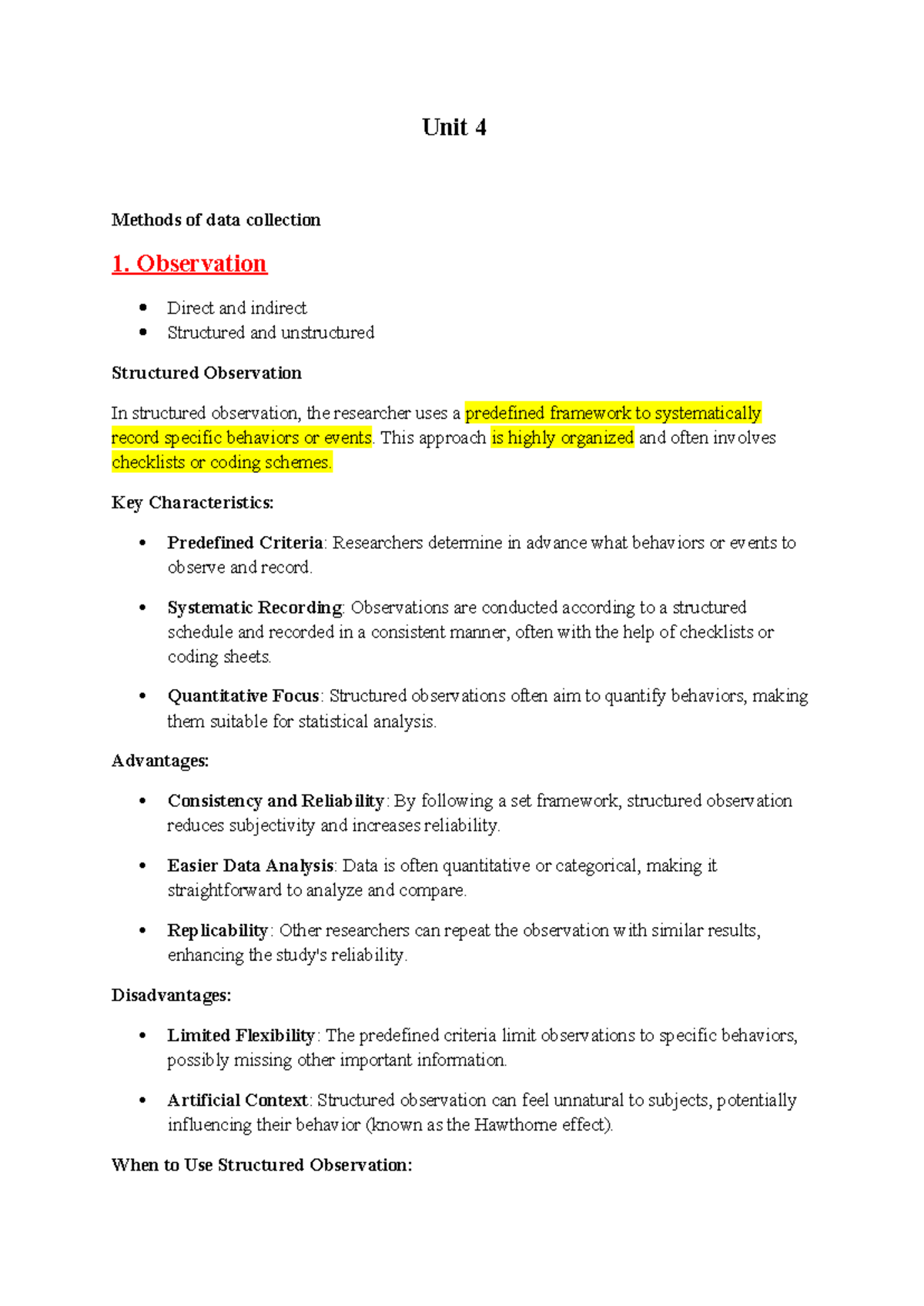 Research Methods (RM 101): Exploring Data Collection Techniques - Studocu