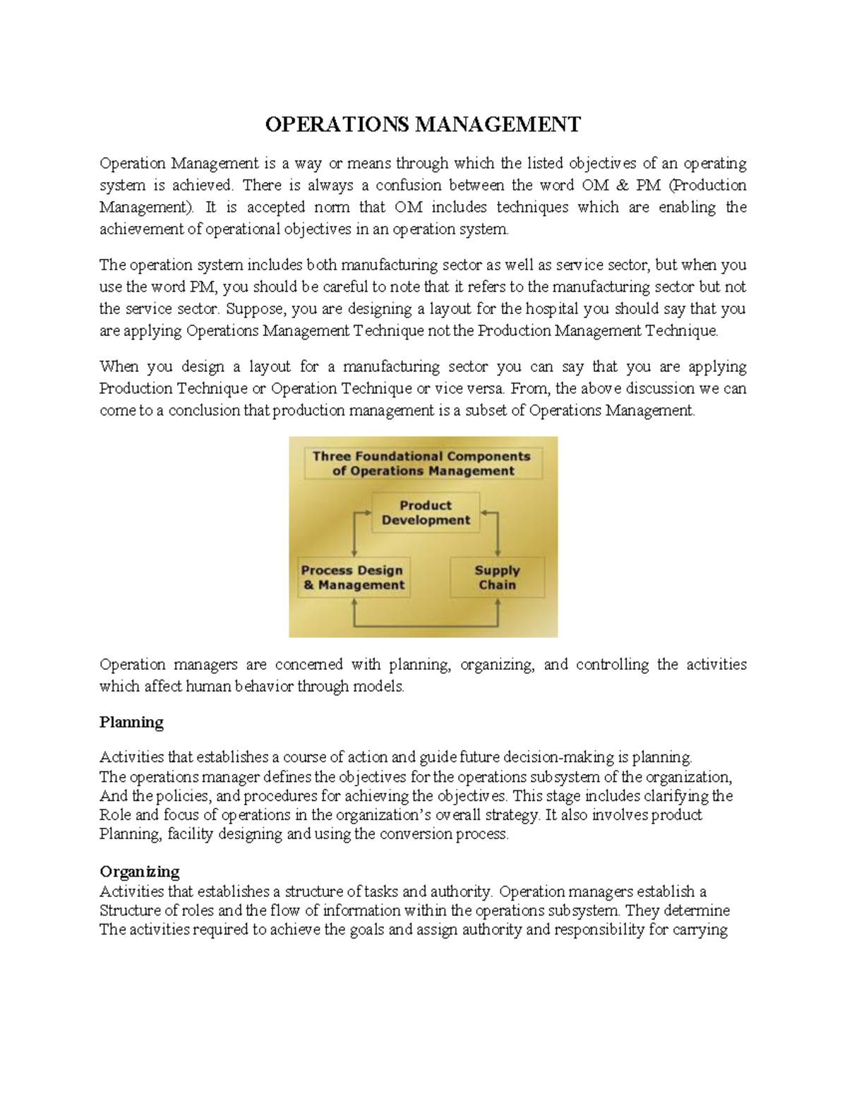 Operations Management: Key Concepts and Techniques in OM 101 - Studocu