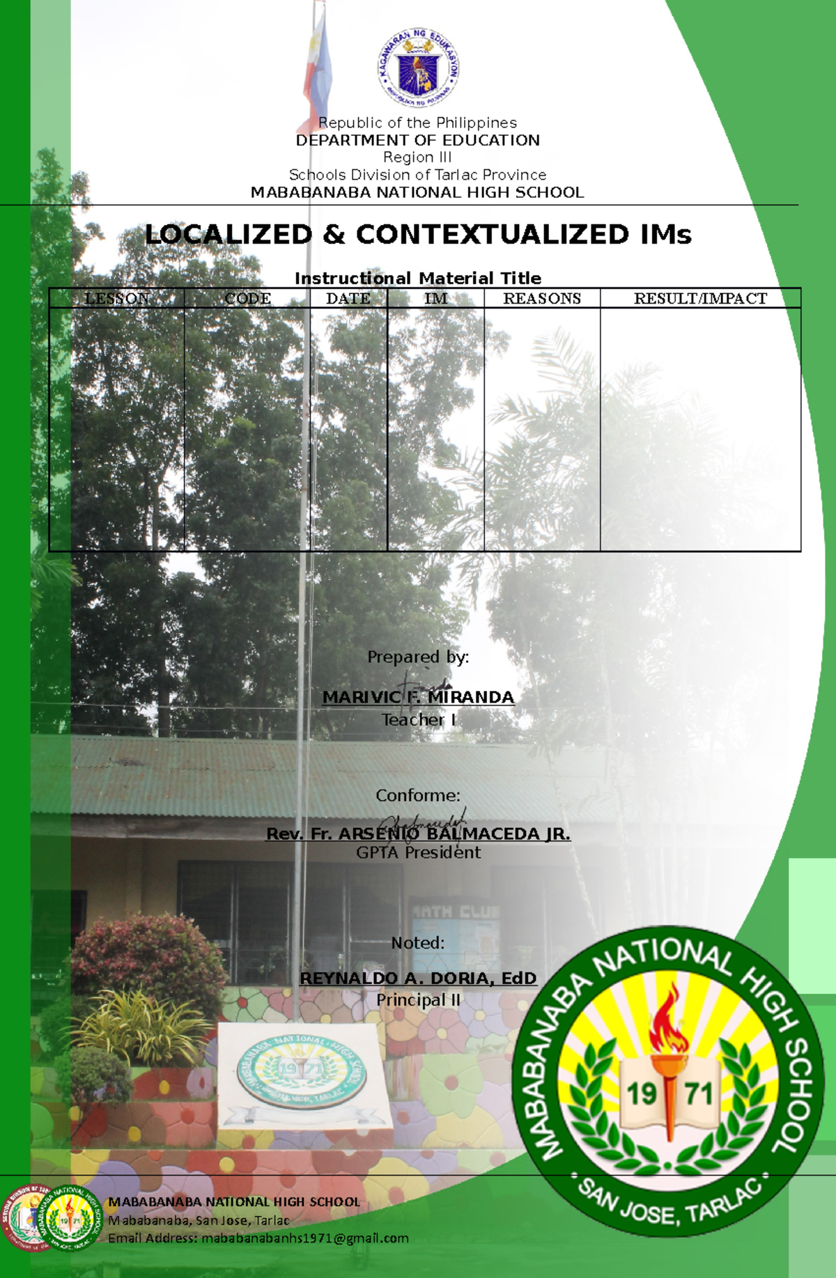 Improved Localized IMs New Template - Republic of the Philippines ...