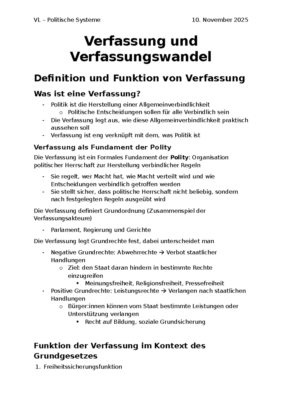 VL Politische Systeme: Verfassung und Verfassungswandel - Definition ...