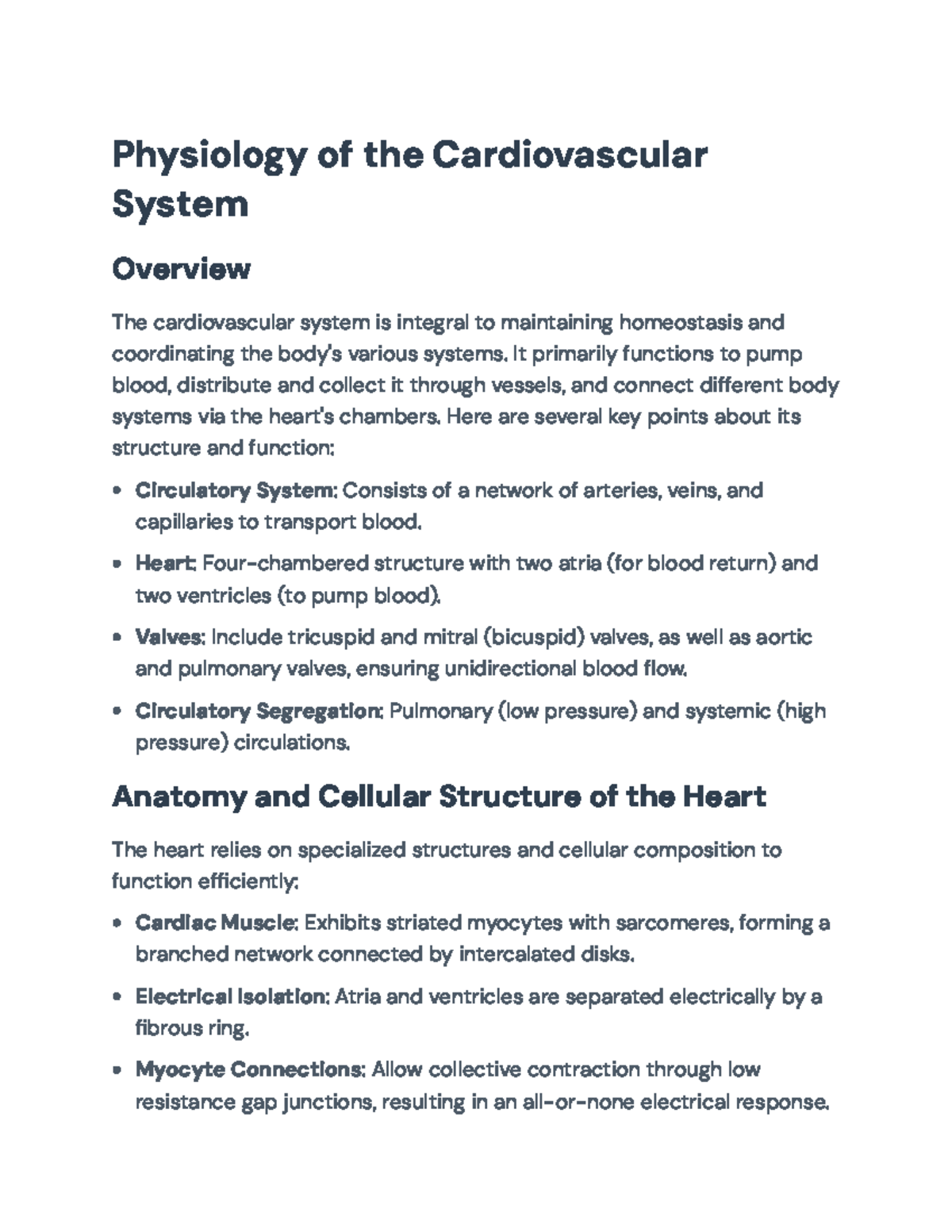 Cardiovascular System Overview: Anatomy, Electrophysiology, and ...