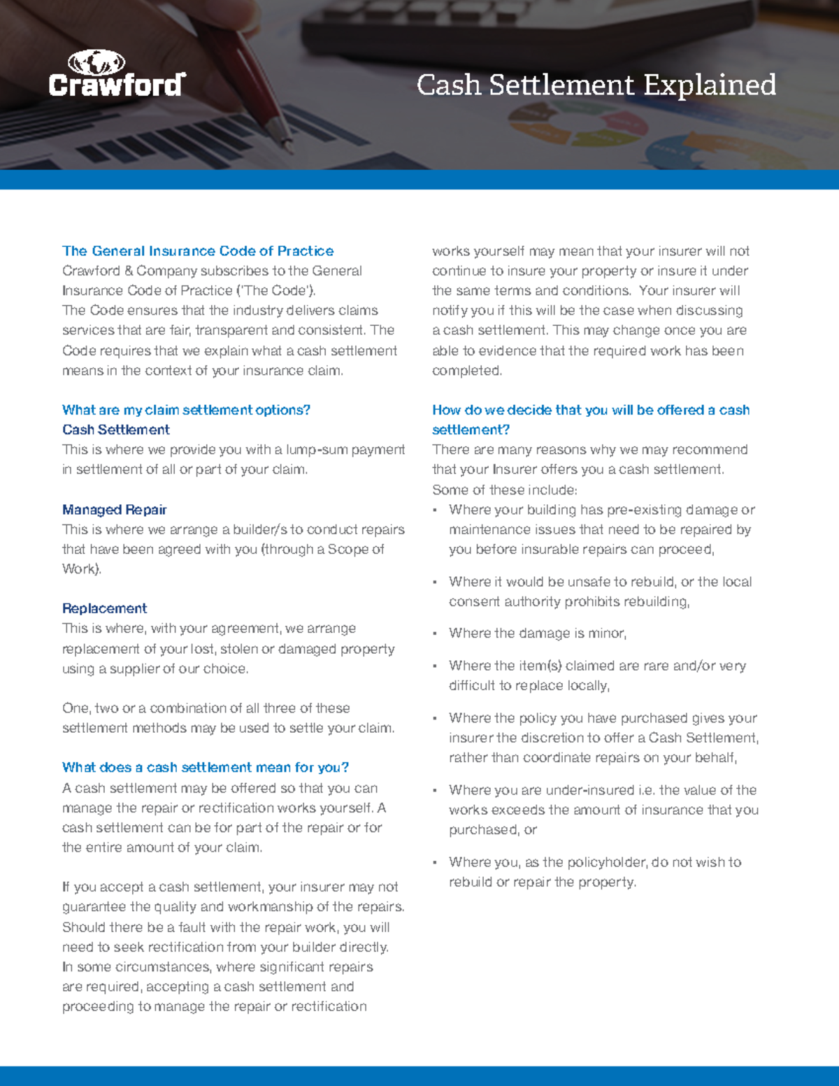 Understanding Cash Settlement in Insurance Claims - Studocu