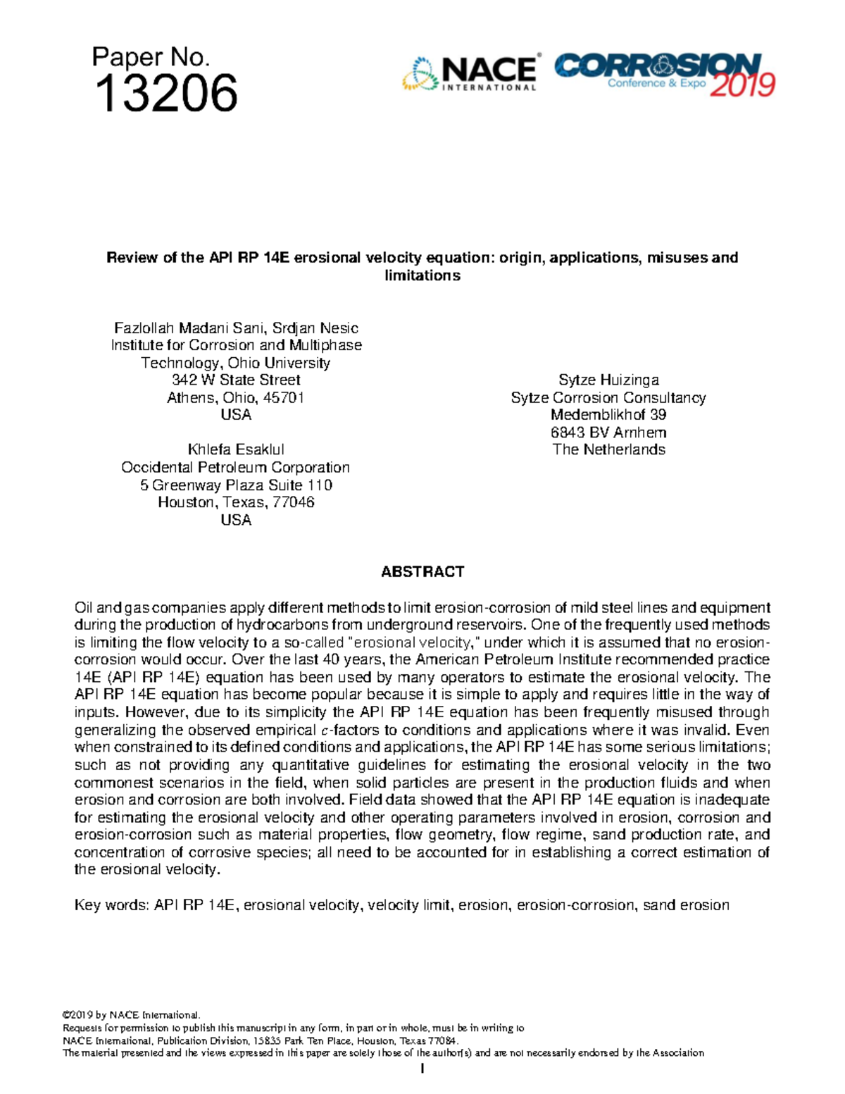 Reviewing API RP 14E (2019): Misapplications and Limitations in ...