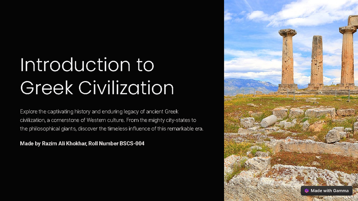 Introduction to Greek Civilization - Introduction to Greek Civilization ...