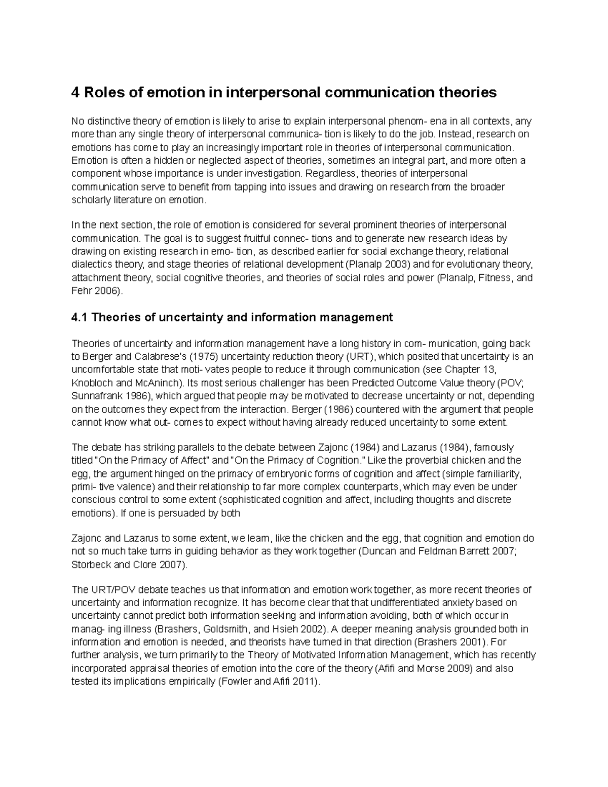 The Role of Emotion in Interpersonal Communication Theories (Course ...