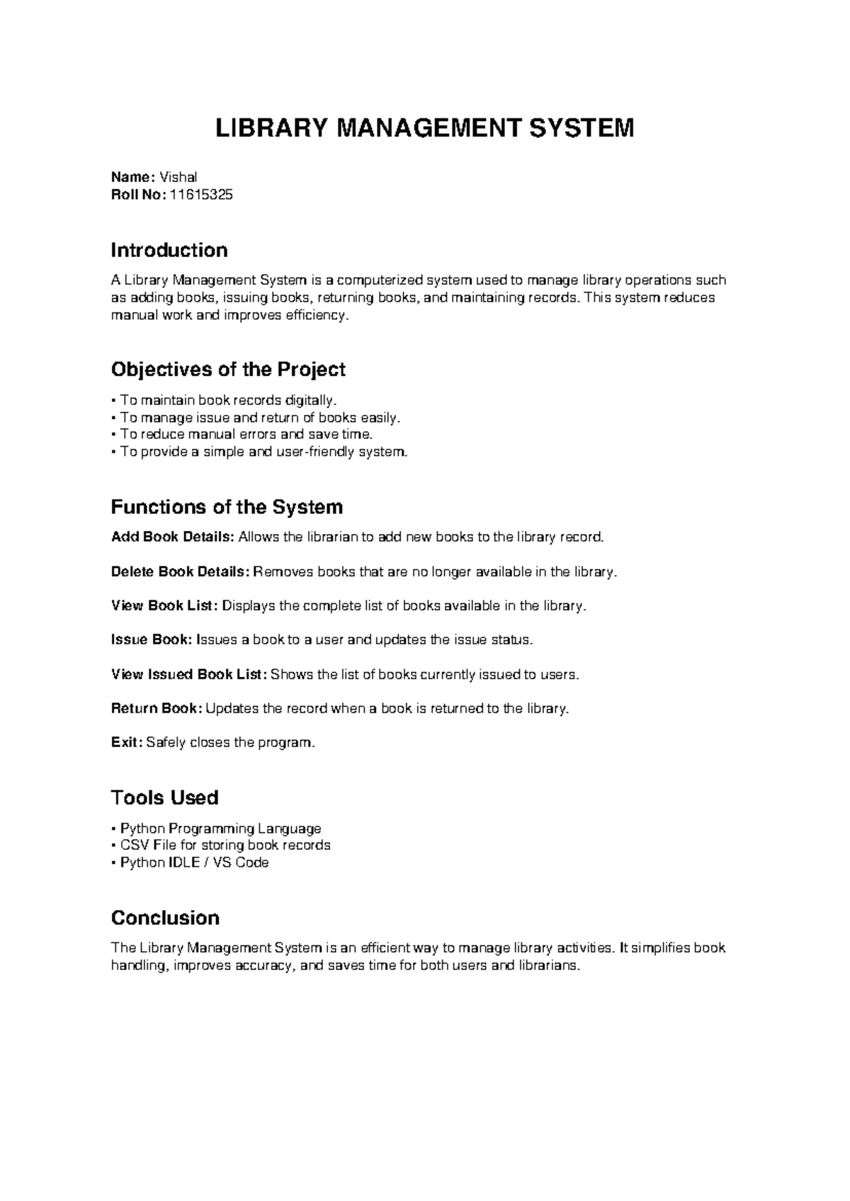 LIBRARY MANAGEMENT SYSTEM: Project Overview & Functions - Studocu
