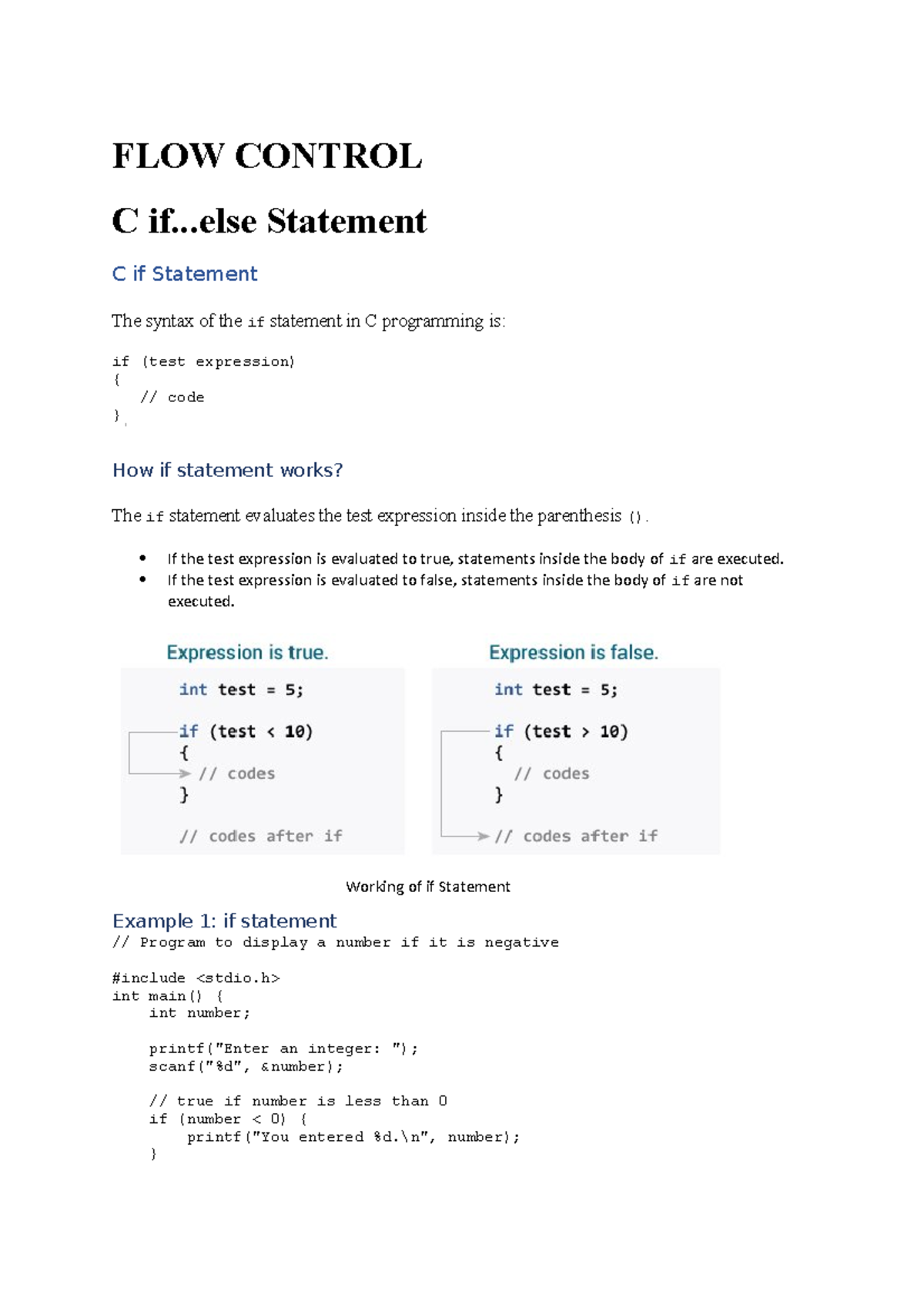Flowcontrol-t4 - this is the pdf of course cse2015 - FLOW CONTROL C if.. Statement C if ...