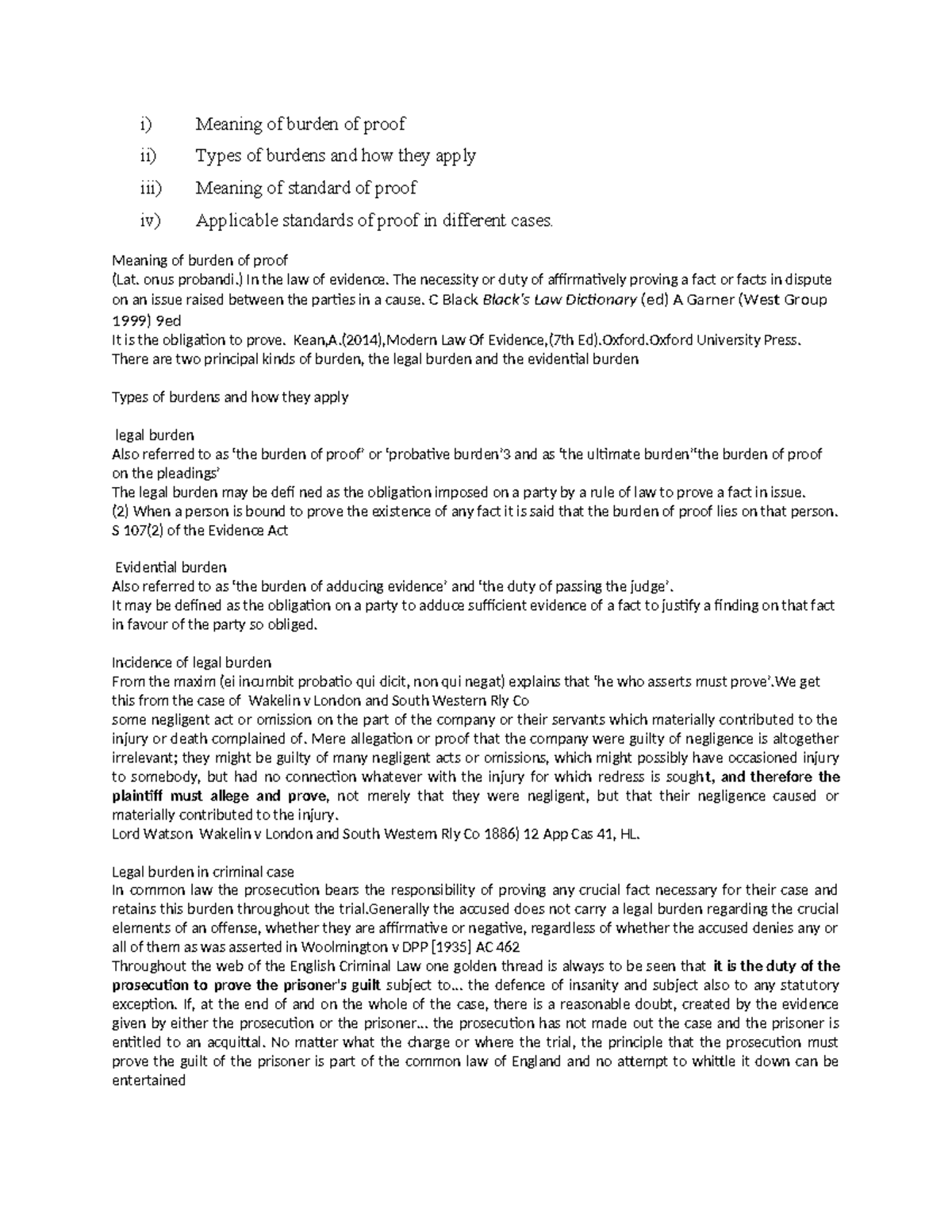 Understanding Burden of Proof: Legal and Evidential Aspects (LAW 101 ...