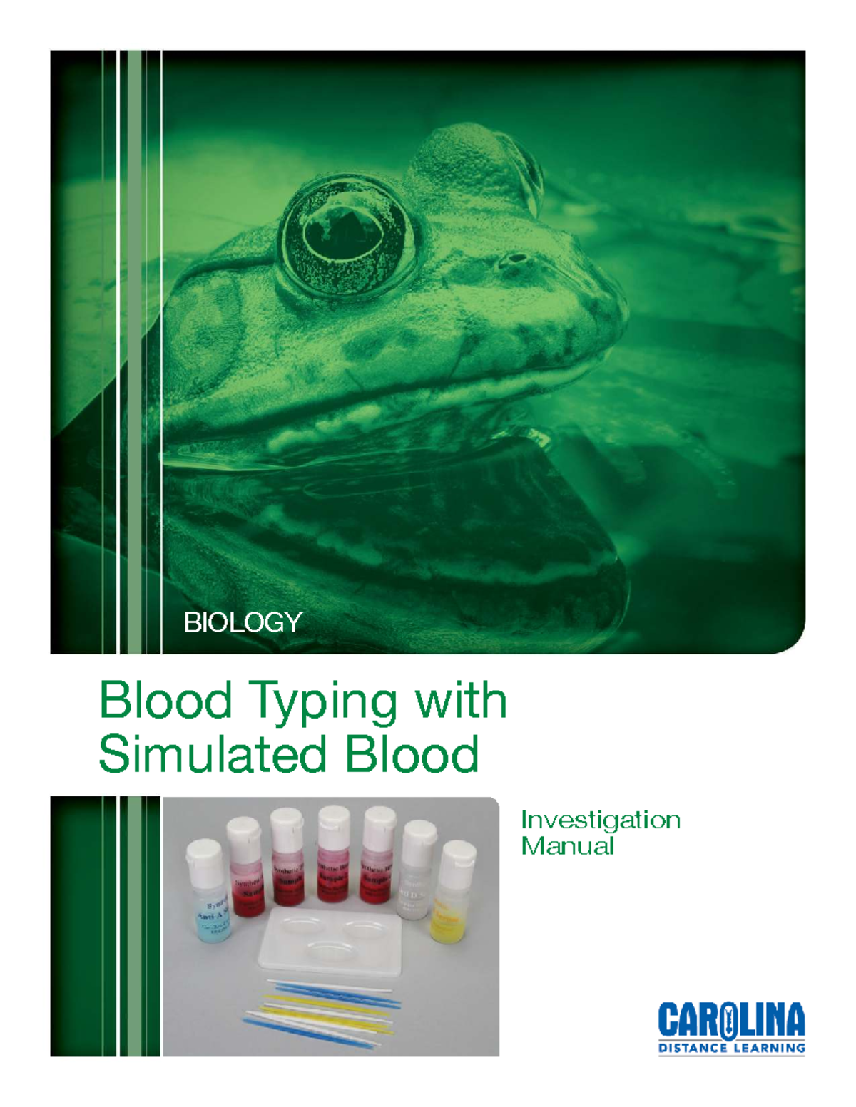 BIOLOGY Blood Typing Investigation Manual: Simulated Blood Procedure ...
