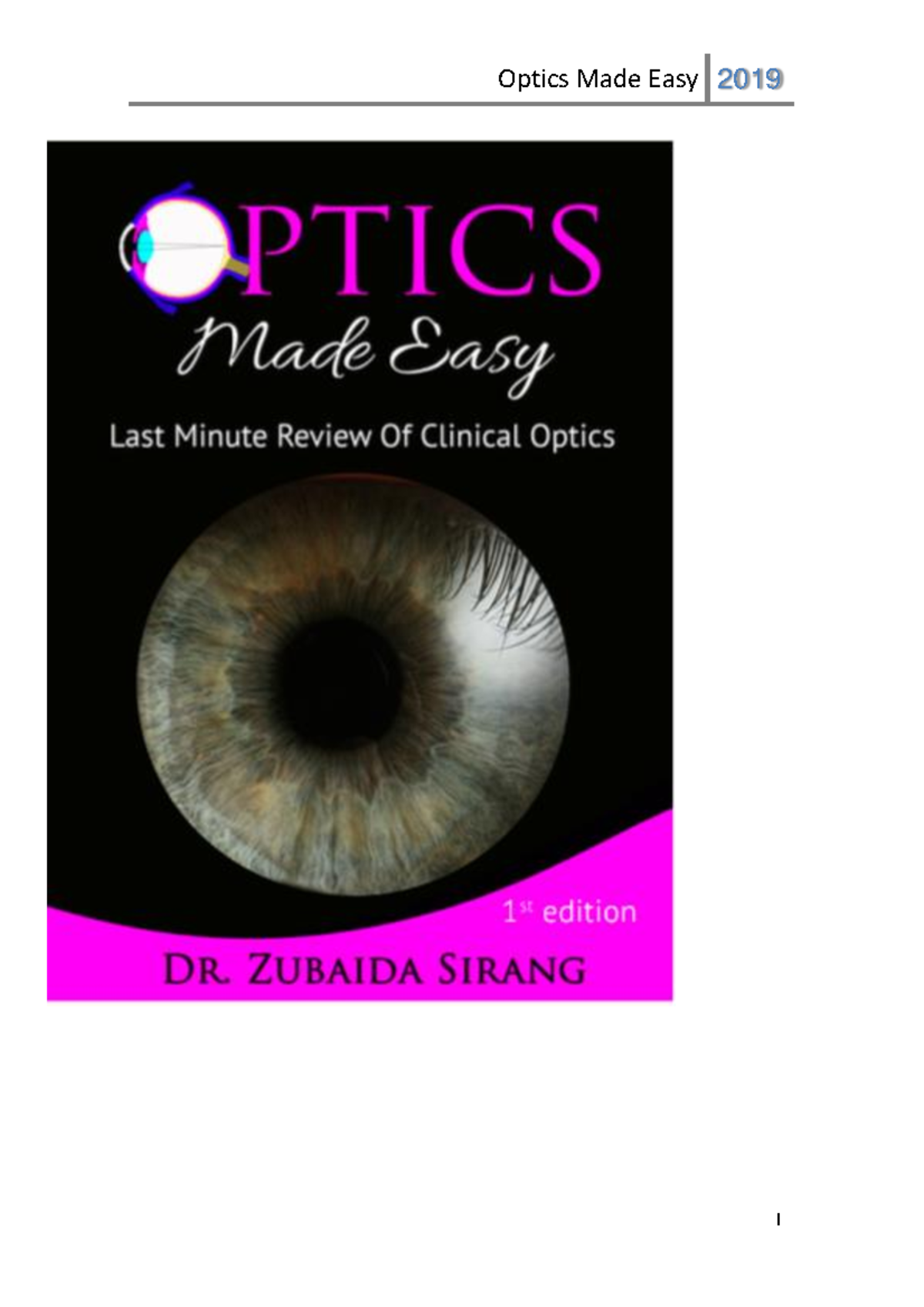 Optics Made Easy 1st Ed - optometry notes for learners - Foreword This ...
