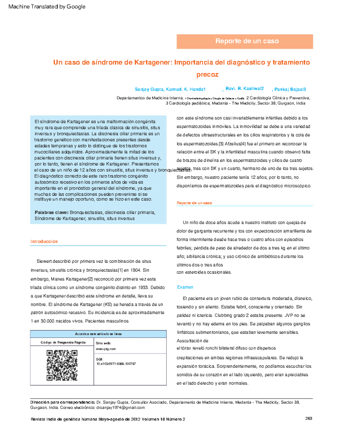 IJHG 18 263 2 - Reporte de Caso: Síndrome de Kartagener y su ...