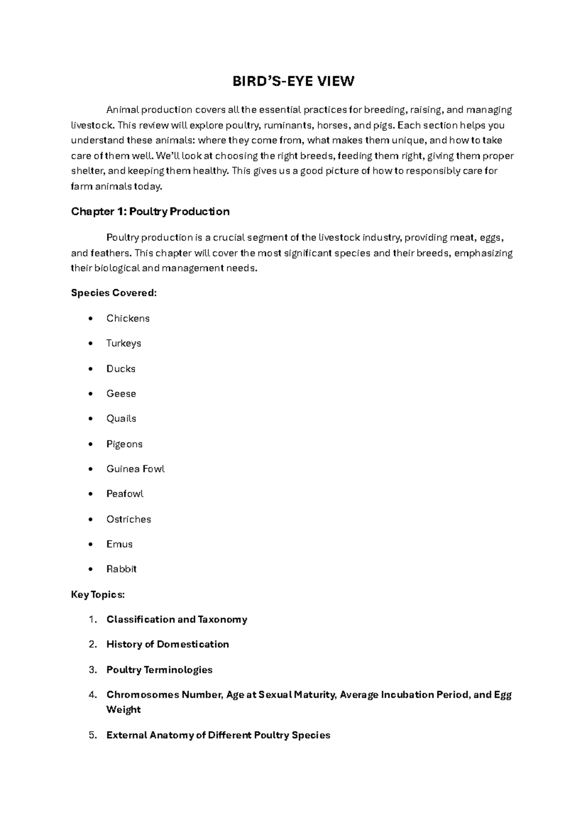 Poultry-PROD-REV - Comprehensive Review in Animal Production - Studocu