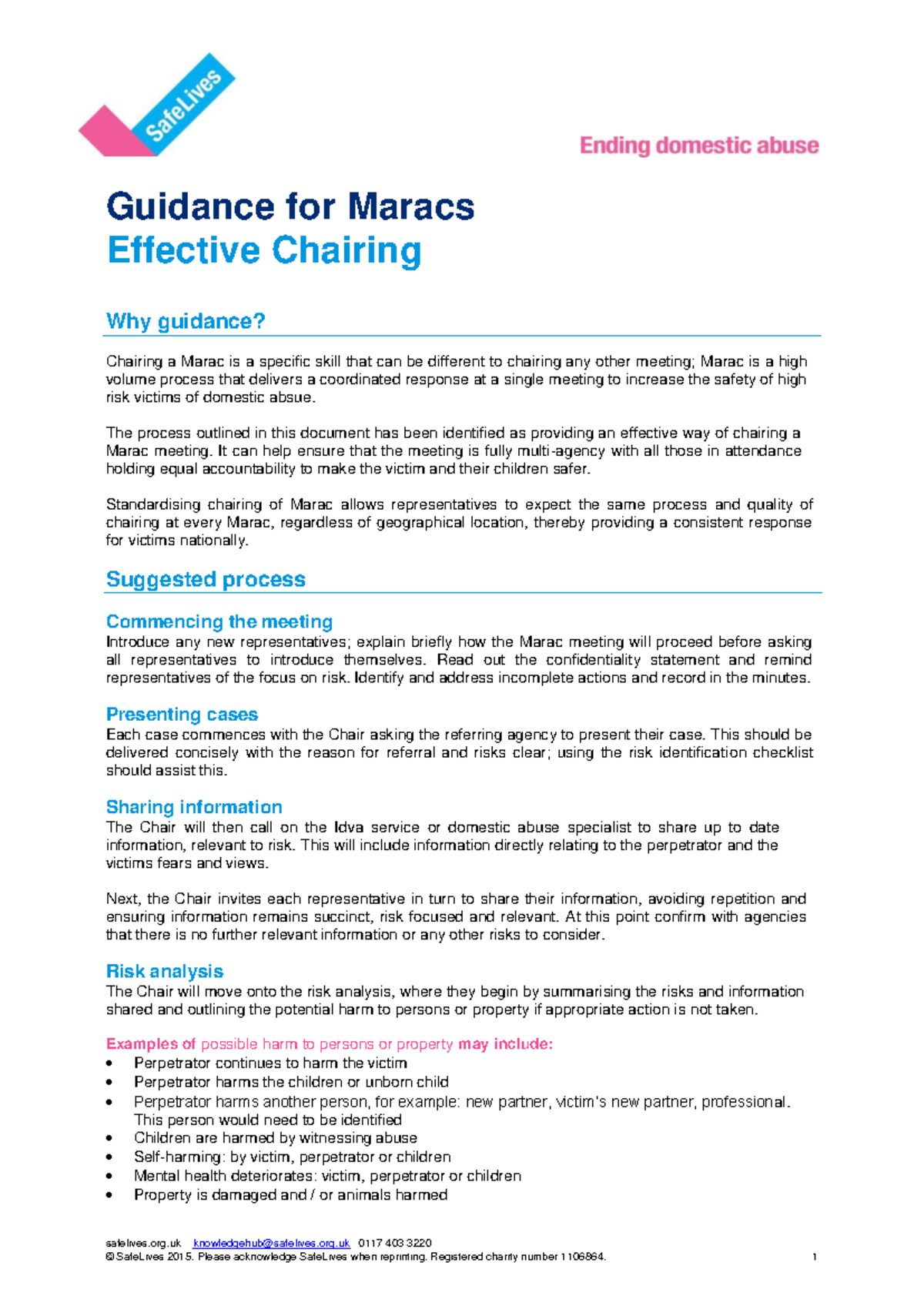 Effective chairing at Marac - DI Role - safelives.org knowledgehub ...