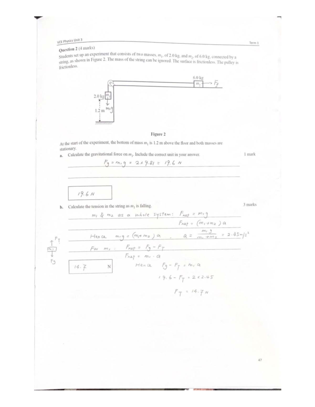 VCE Physics Unit 3 Term 1 Motion Practice SAC Solutions - Studocu