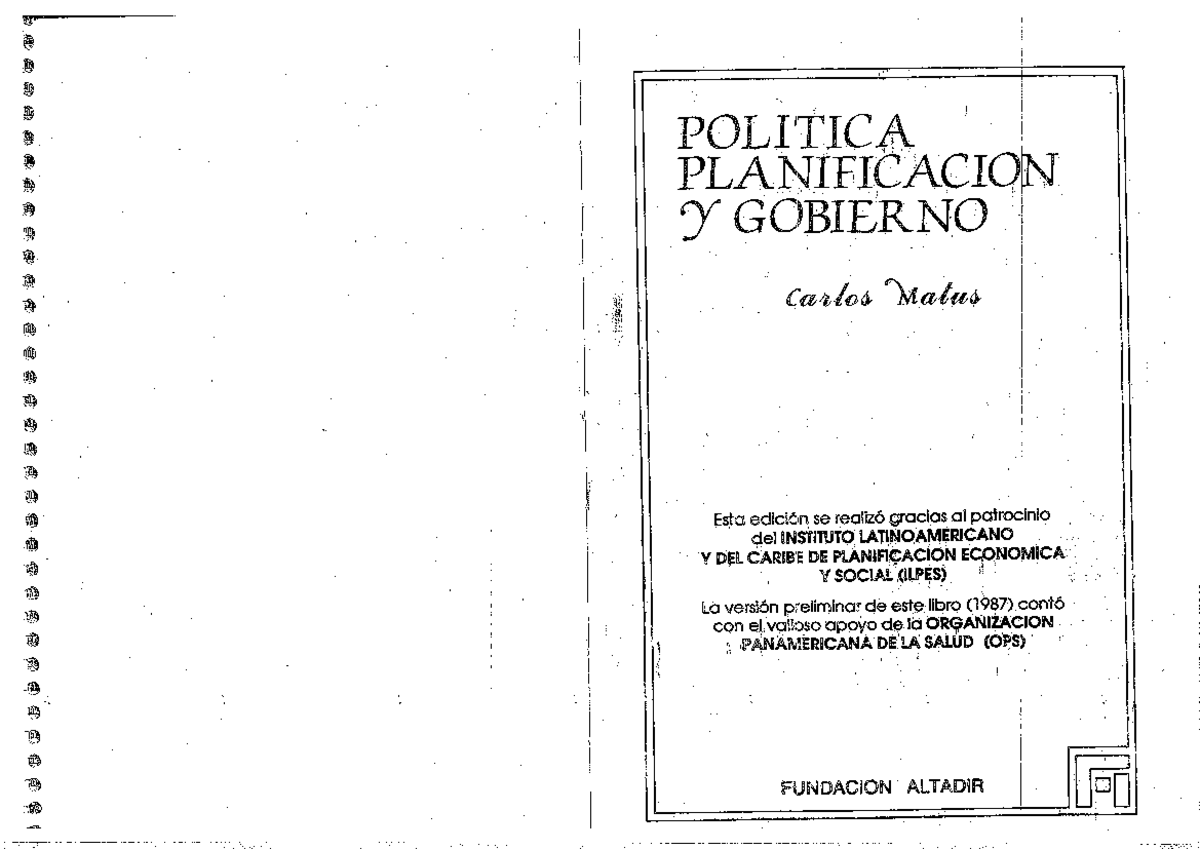 Carlos Matus - Política, Planificación y Gobierno - POLITICA ...